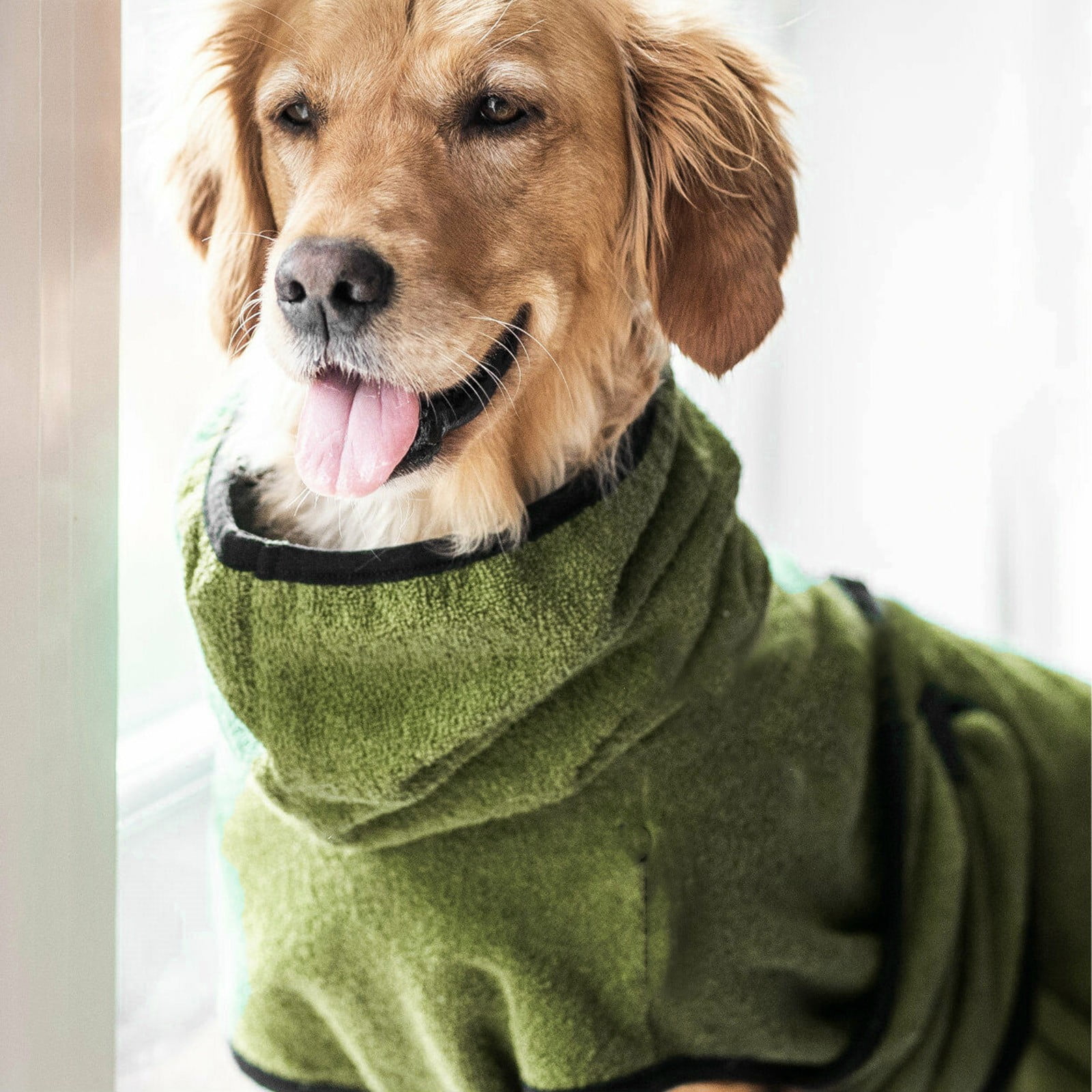 Dog Sweaters, Adjustable Waist Dog Bathrobe Towel, Winter Warm Dog Coat ...