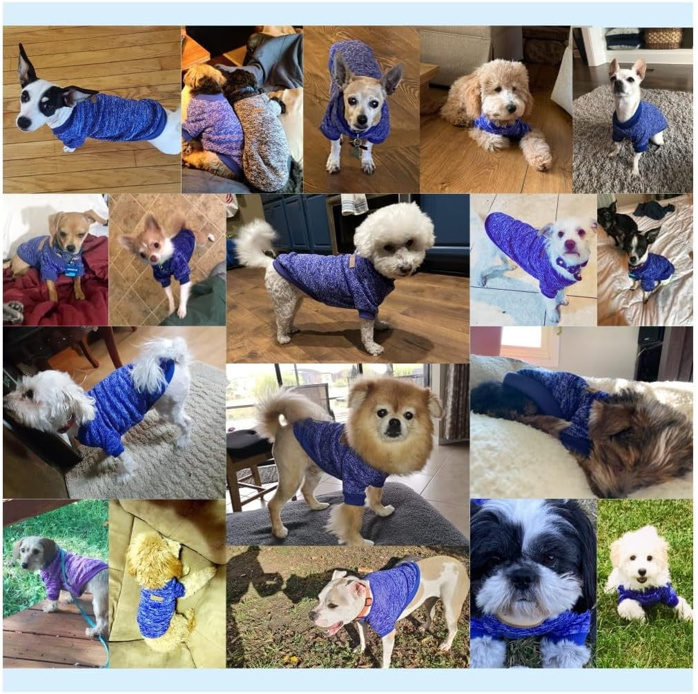 Dog Sweaters For Small Dogs Girl Boy Winter Fleece Clothes Warm Soft ...