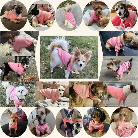 Dog Sweaters For Small Dogs Girl Boy Winter Fleece Clothes Warm Soft ...