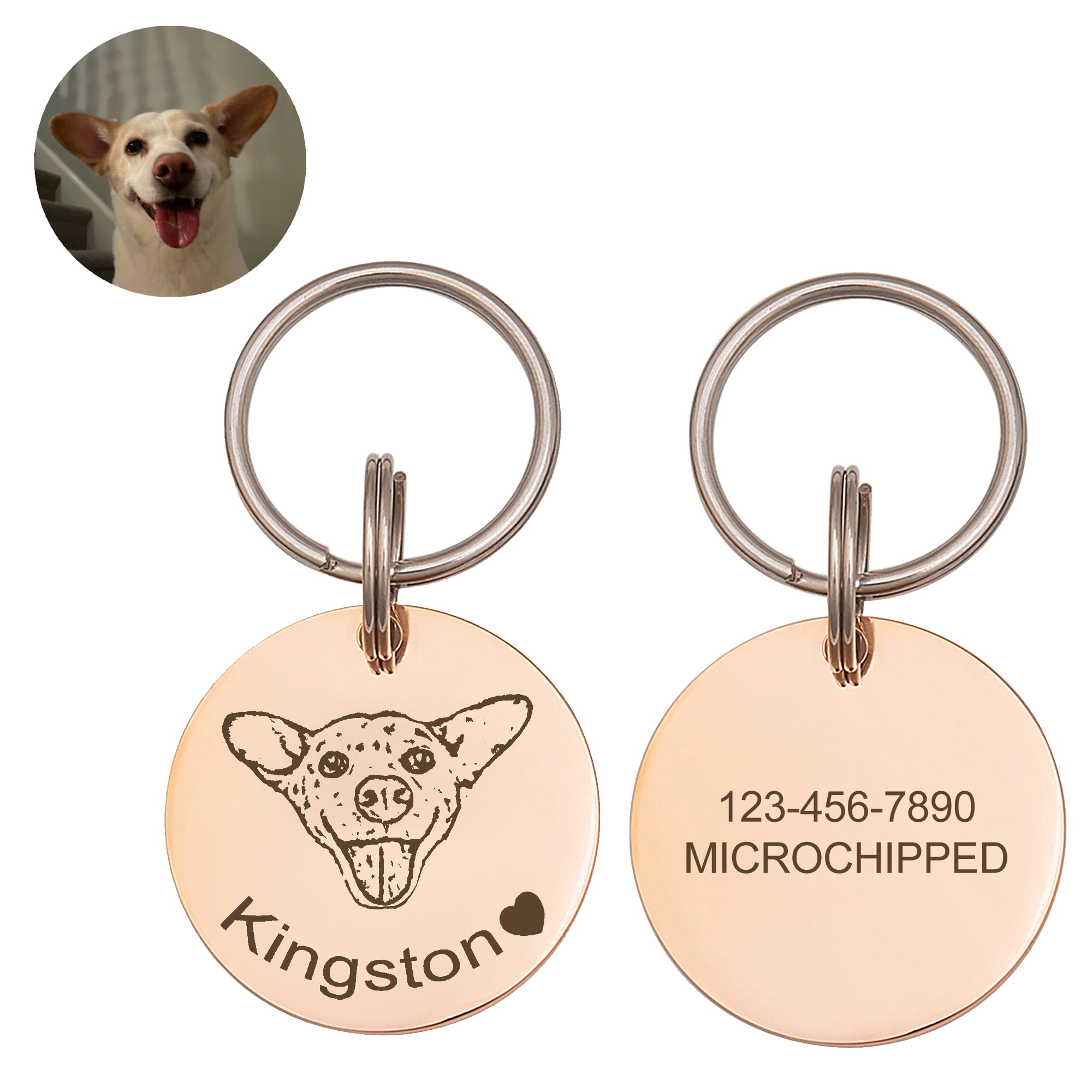 Dog Tags - Dog Portrait Tag - Custom Pet Portrait - Dog Tags for Dogs ...