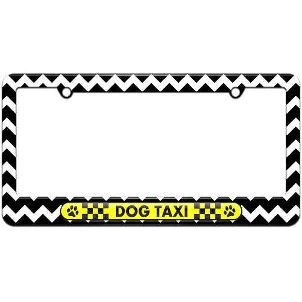 Dog Taxi, Paw Prints Checkered Logo License Plate Tag Frame, Multiple ...