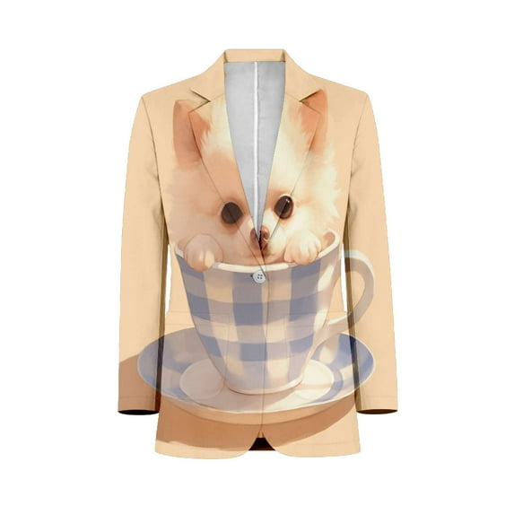 Dog Tea Time Print Men Blazers Slim Clothing Summer Jacket Man Oversize ...