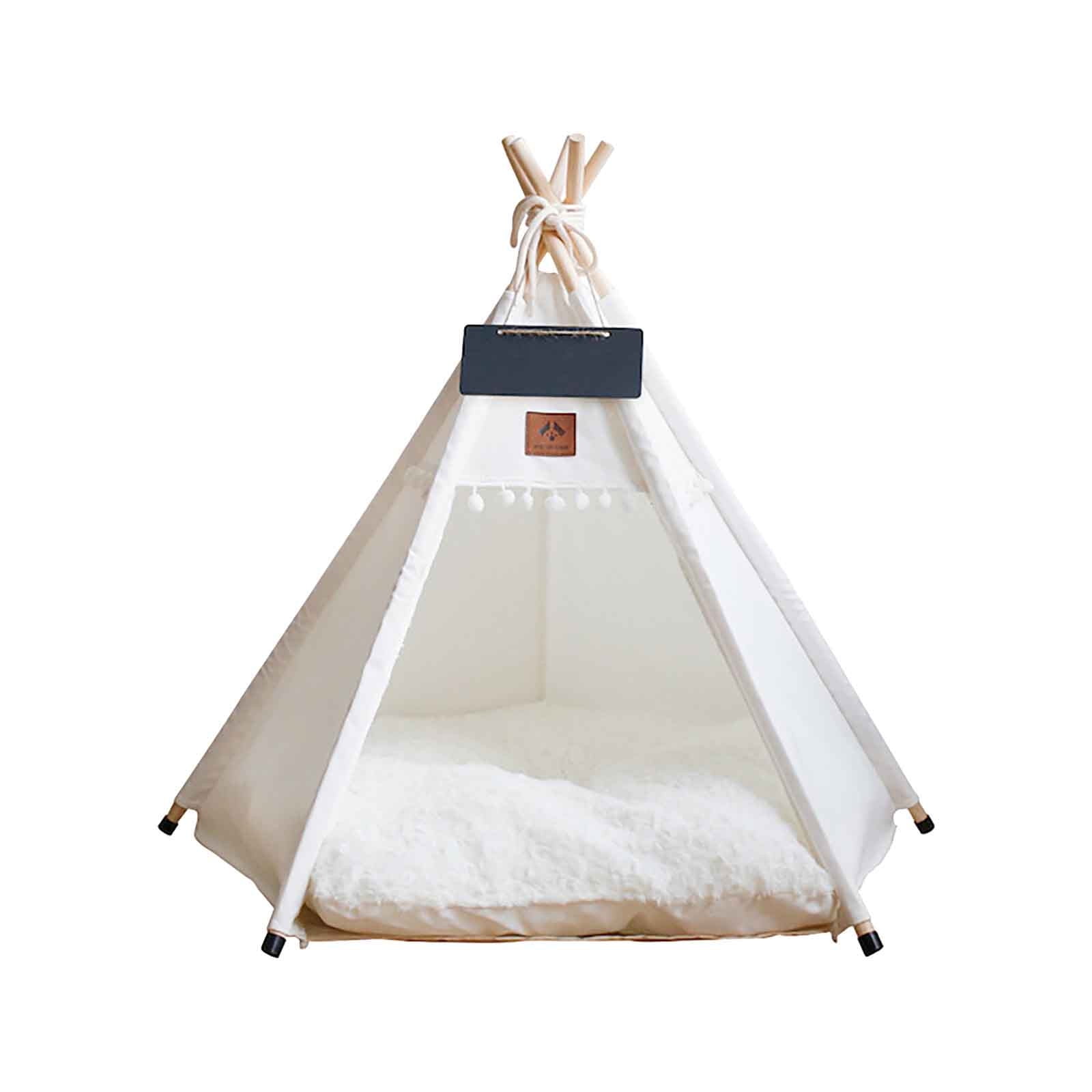 Dog Teepee Pet Tent, Portable Dog Houses, Puppy Teepee Cat Bed with ...