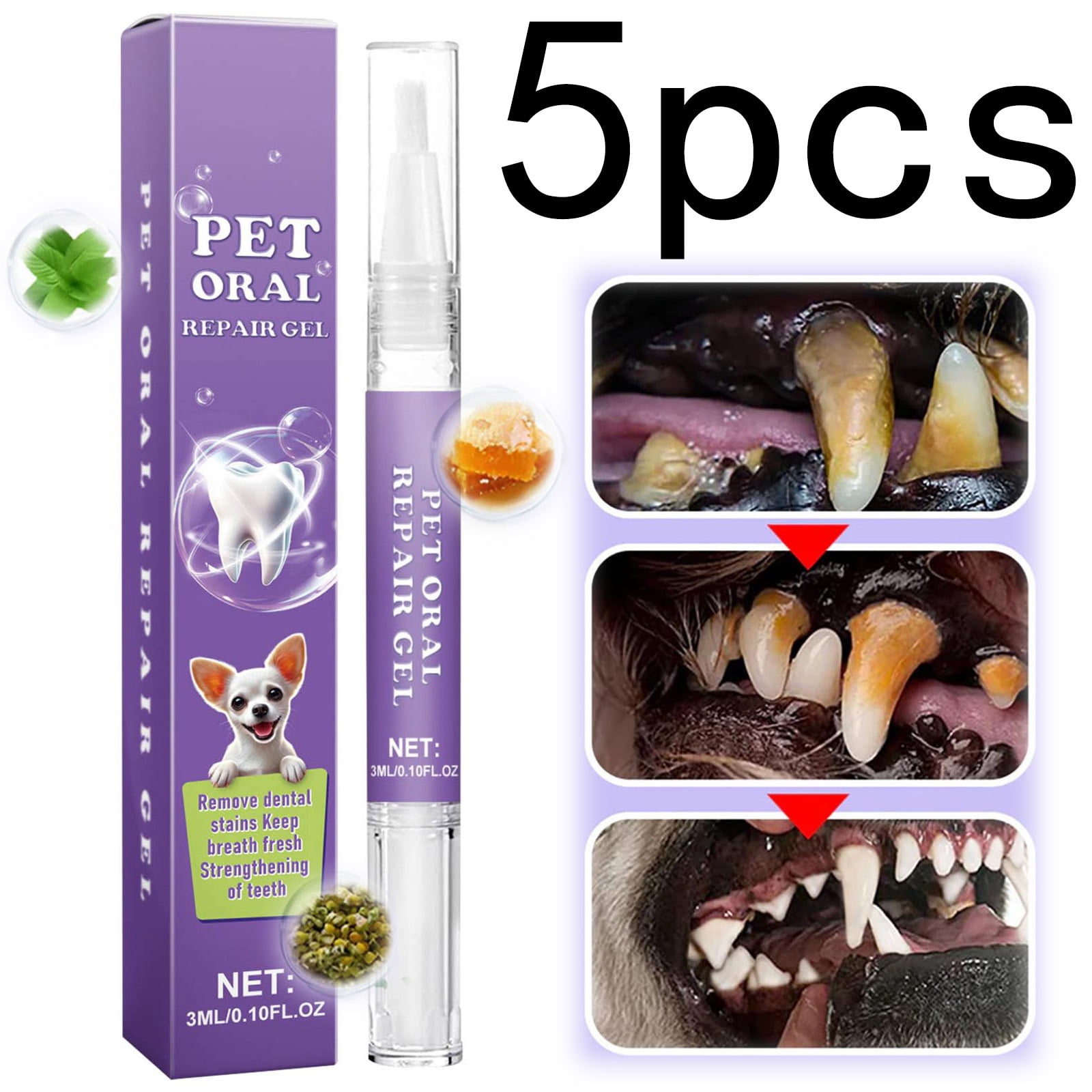 Dog Teeth Cleaning,Dog Toothpaste,Tooth Restoration,Pet Oral Repair Gel ...