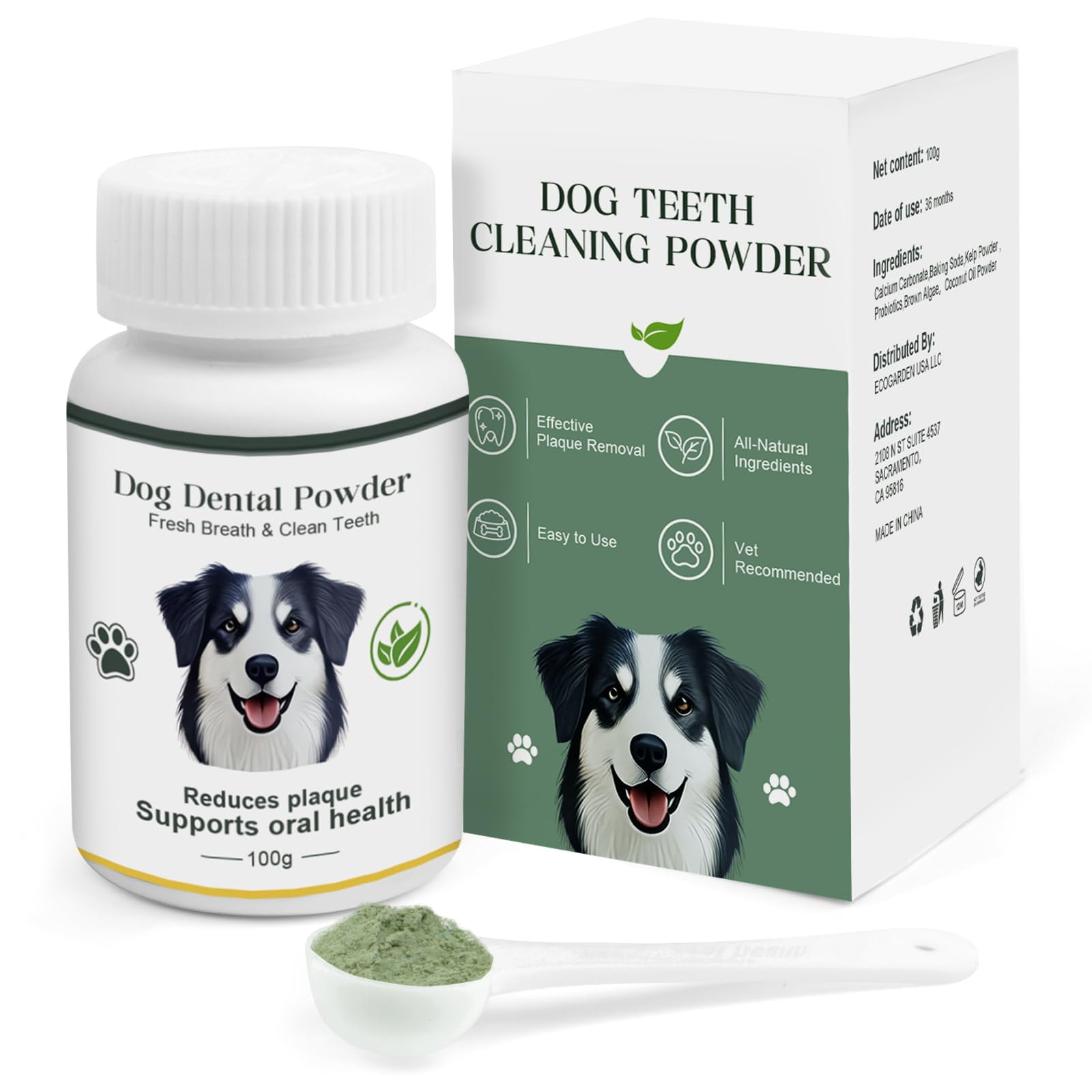 Dog Teeth Cleaning Powder DHF10 100g Fights Plaque & Tartar Freshens ...