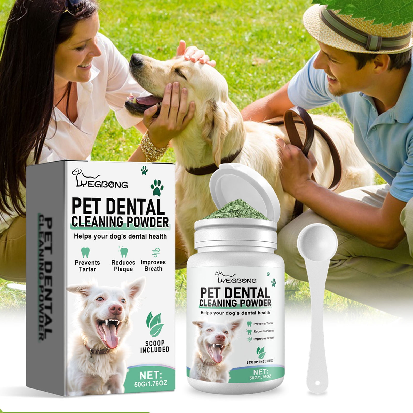 Dog Teeth Cleaning Powder Oral Health Supplement | Dog Breath Freshener ...