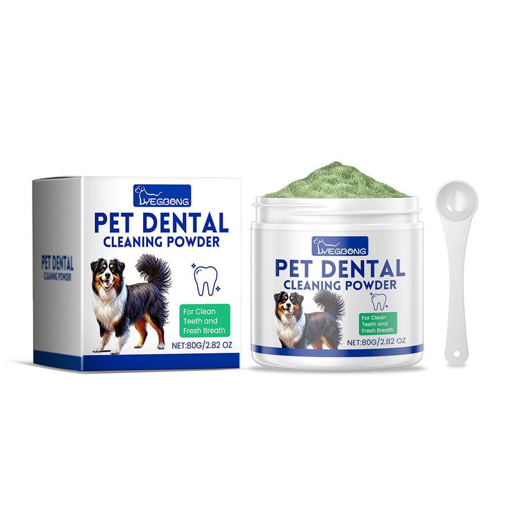 Dog Teeth Cleaning Powder Remove Dental Plaque Natural Breath Fresh ...