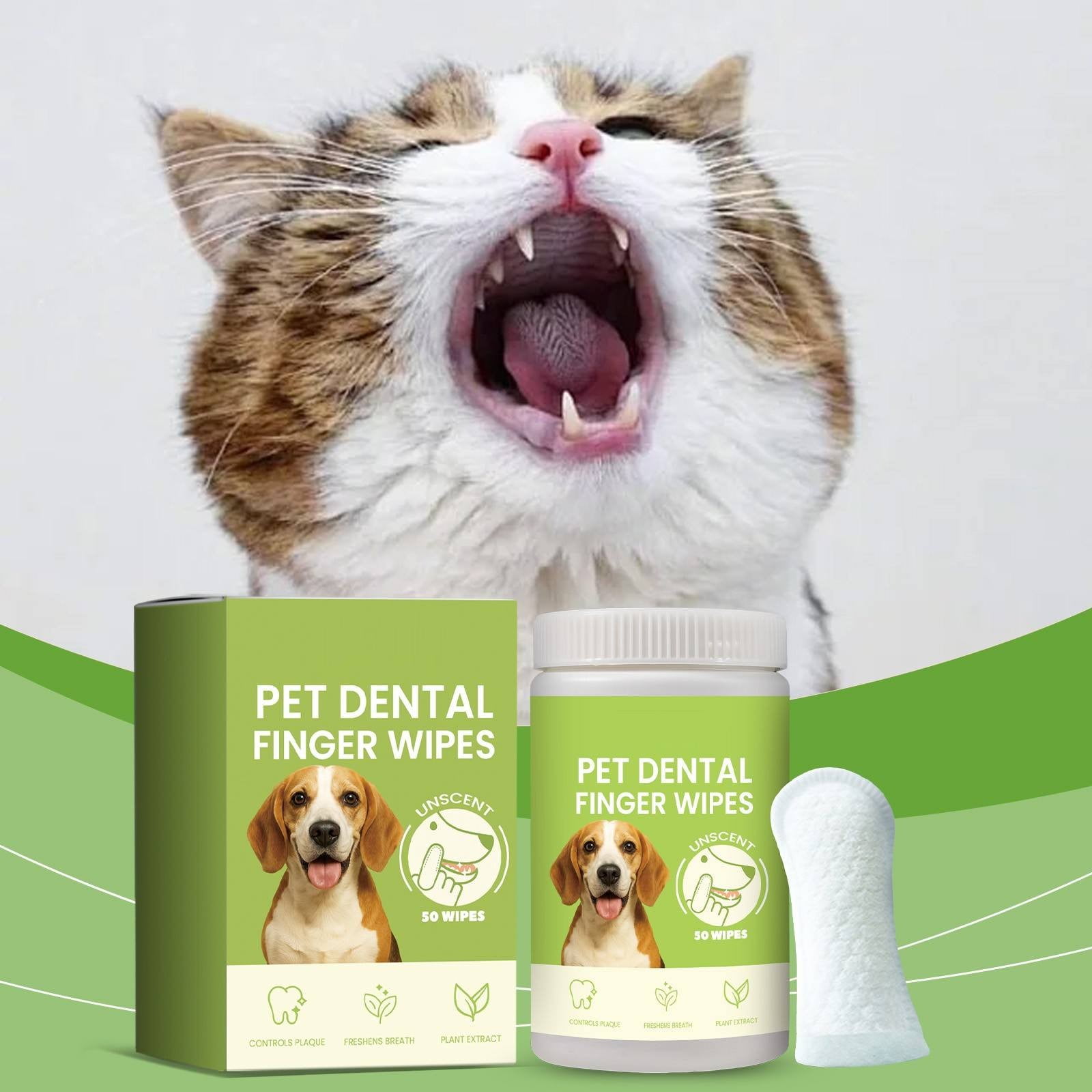 Dog Teeth Cleaning Wet Wipes, Fresh Breath For Dogs And Cats, Pet Teeth ...
