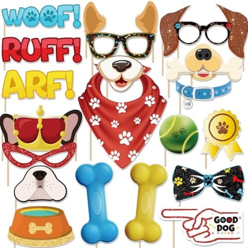 Dog Themed Birthday Party Decorations Photo Booth Props Dogs Puppy ...