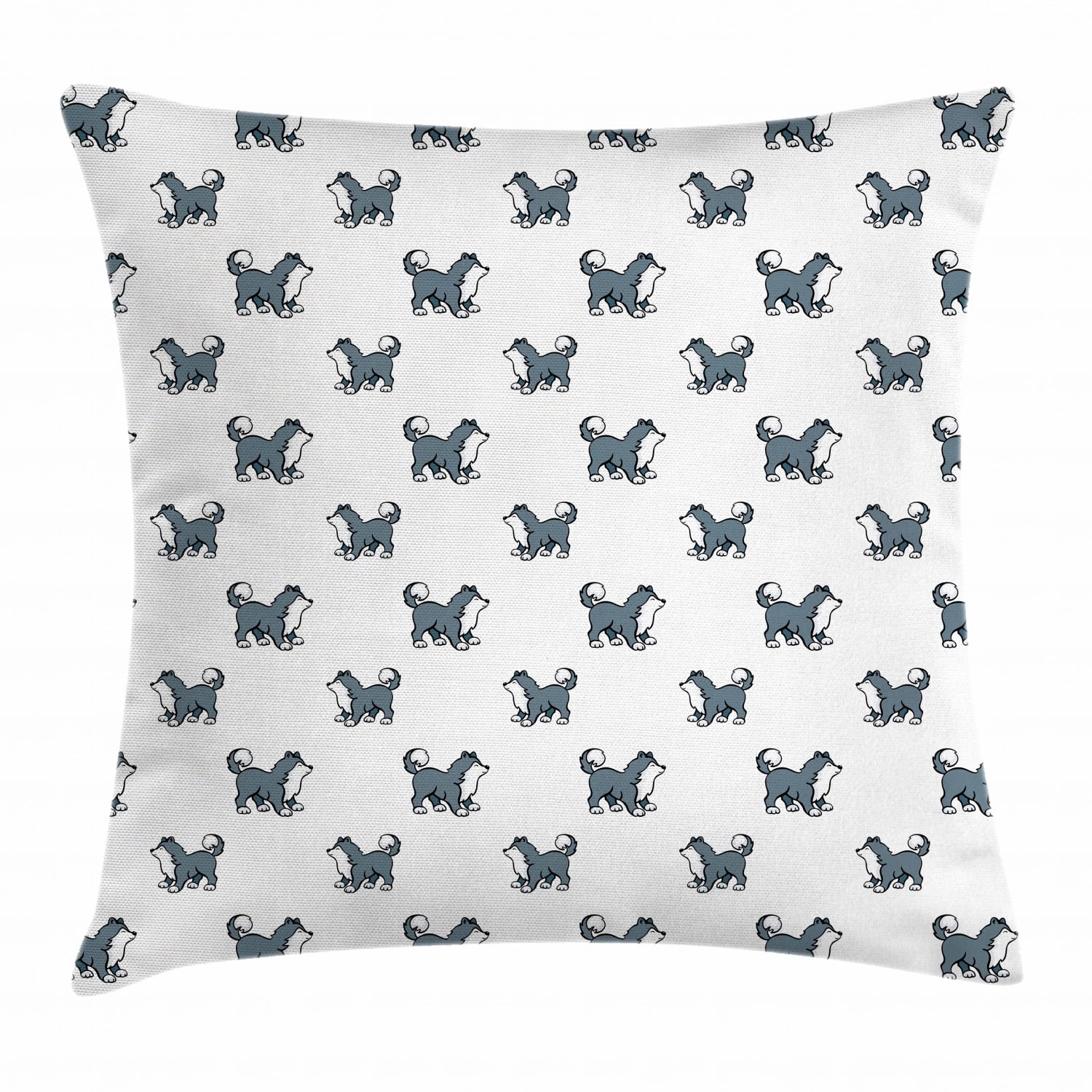 Dog Throw Pillow Cushion Cover, Husky Puppy Siberian Energetic Pet ...