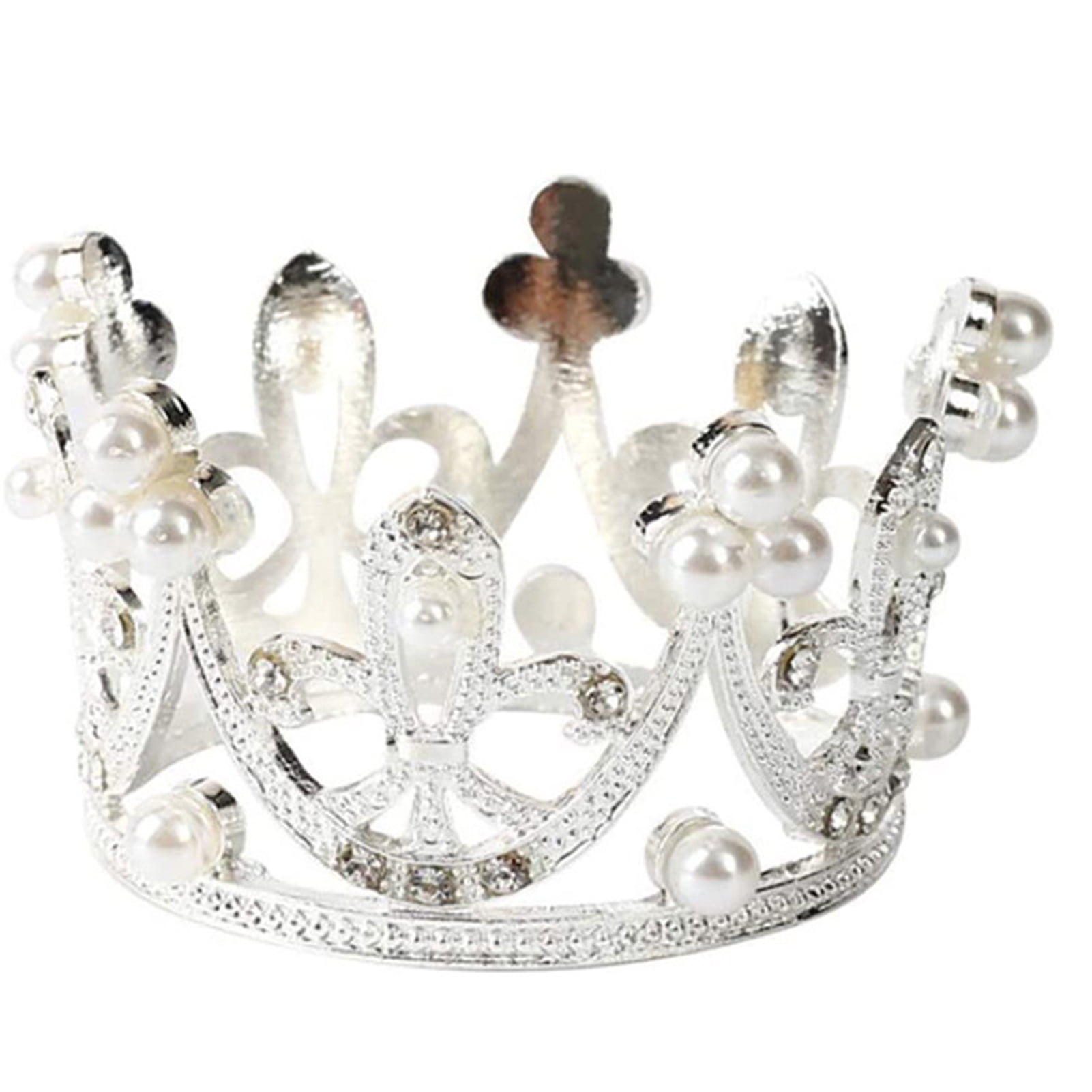 Dog Tiara Crown Pet Headgear Clear Crystal Rhinestone Hair Barrettes ...