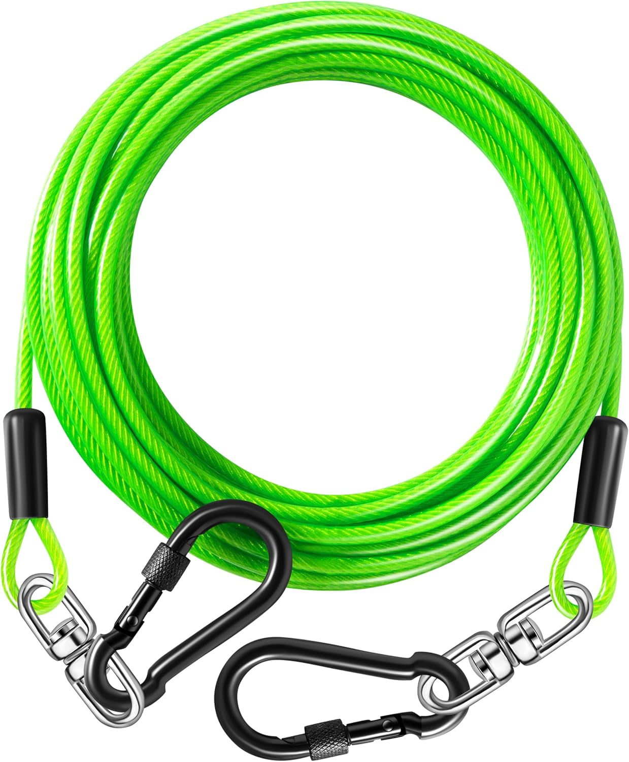 Dog Tie Out Cable 15FT-300Lbs,Heavy Duty Dog Leads&Tether for Yard with ...