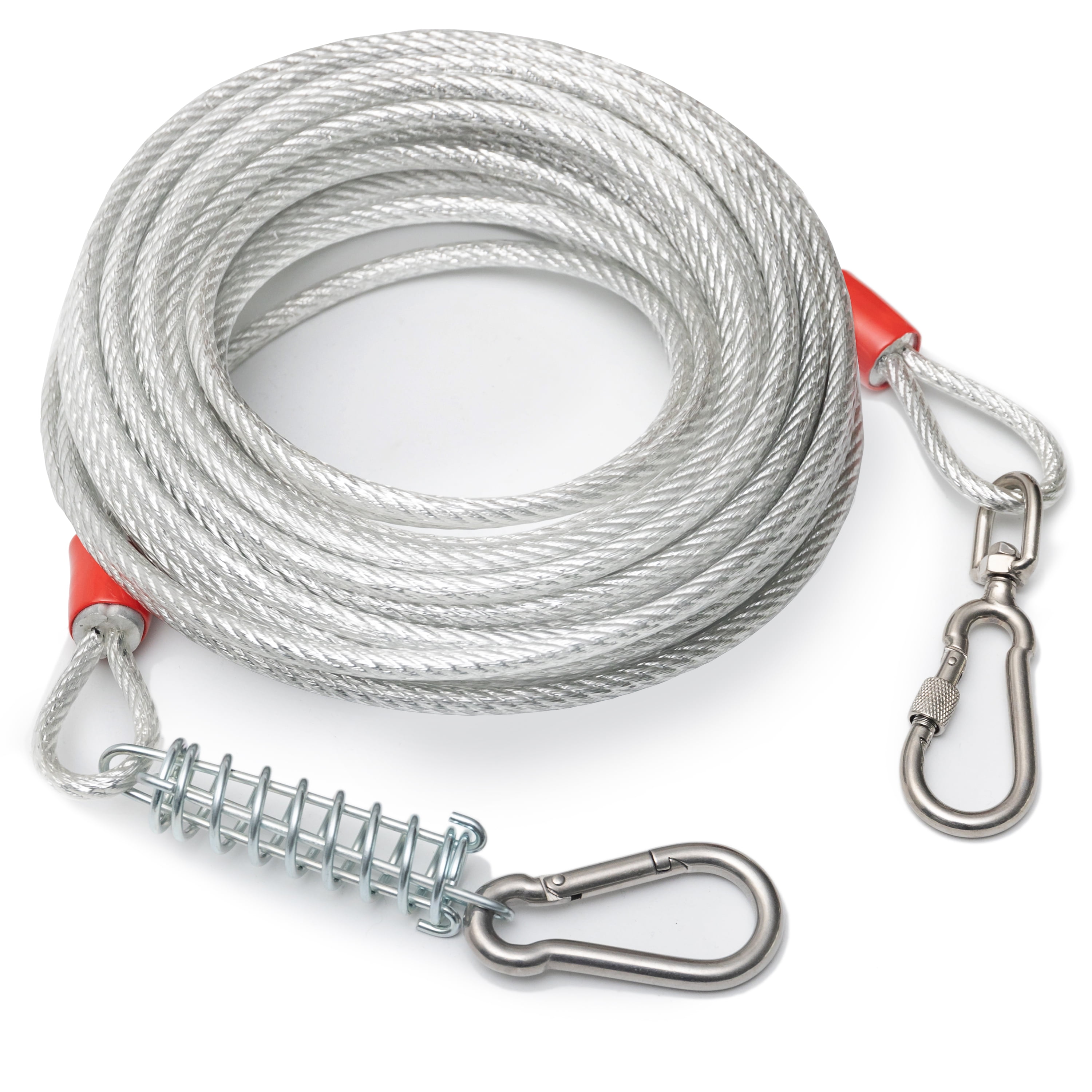 Dog Tie Out Cable - 50 FT Chew Proof Long Dog Runner Cable for Yard ...