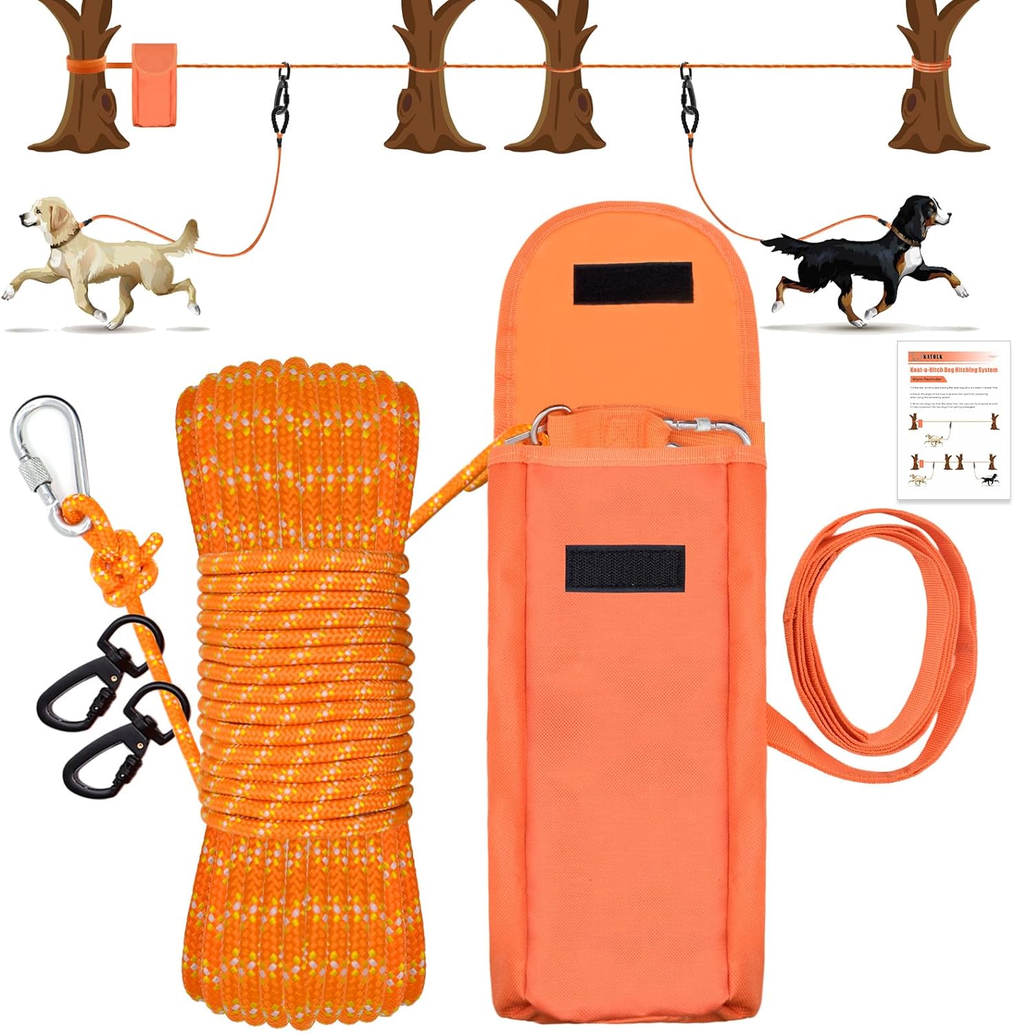 Snap Around 2 Piece Dog Tree Tie Out Tether Cable Secure System Hold Up ...
