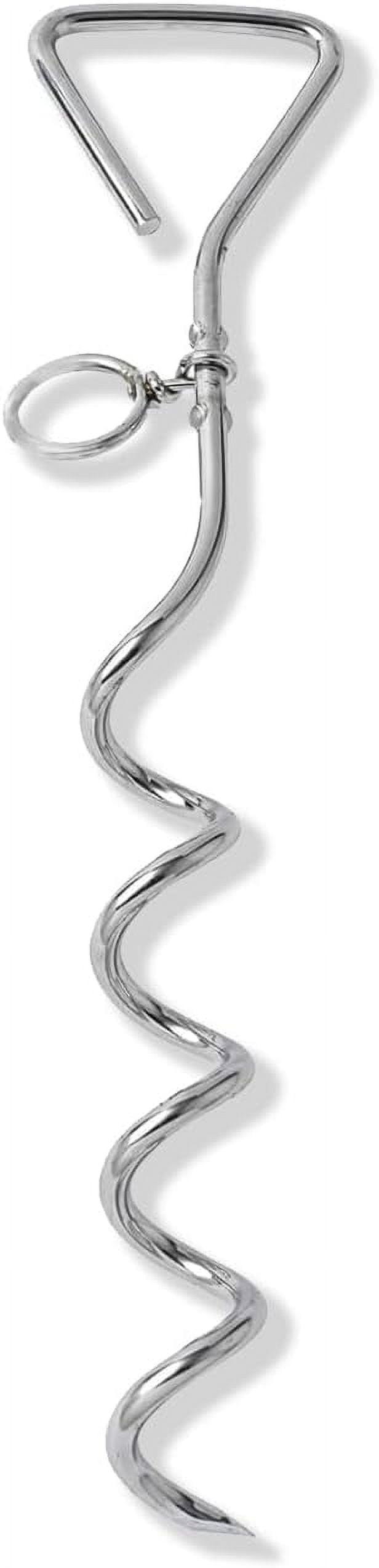 Dog Tie-Out Stake, Durable Silver Spiral Anchorstake, Secure Outdoor ...