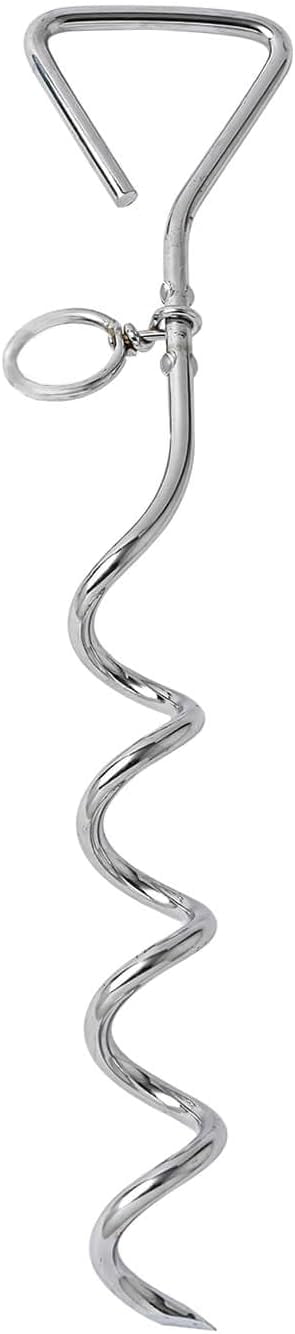 Dog Tie-Out Stake, Durable Silver Spiral Anchorstake, Secure Outdoor ...