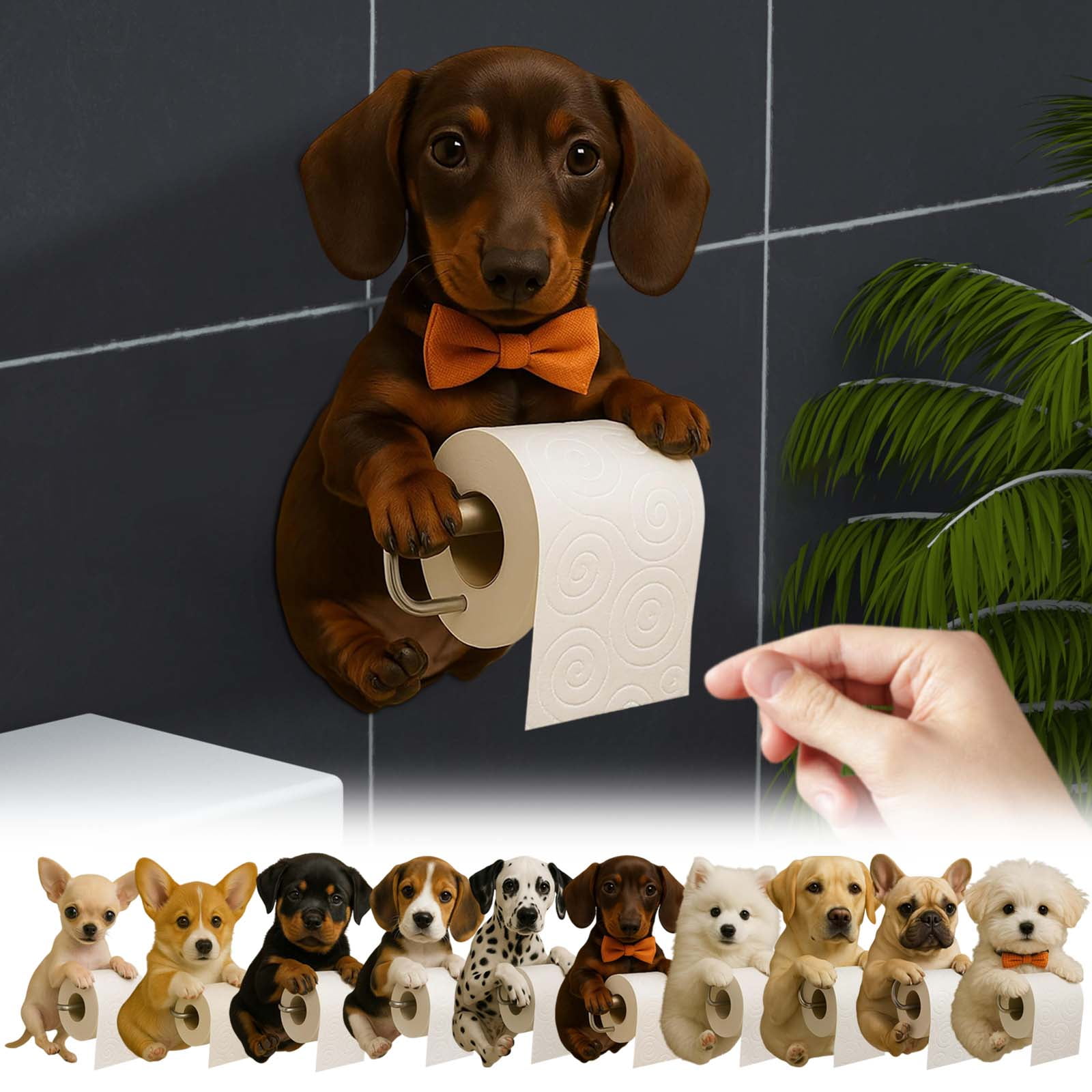 Dog Toilet Paper Holder,Tissue Roll Dispenser, Funny Toilet Paper Roll ...