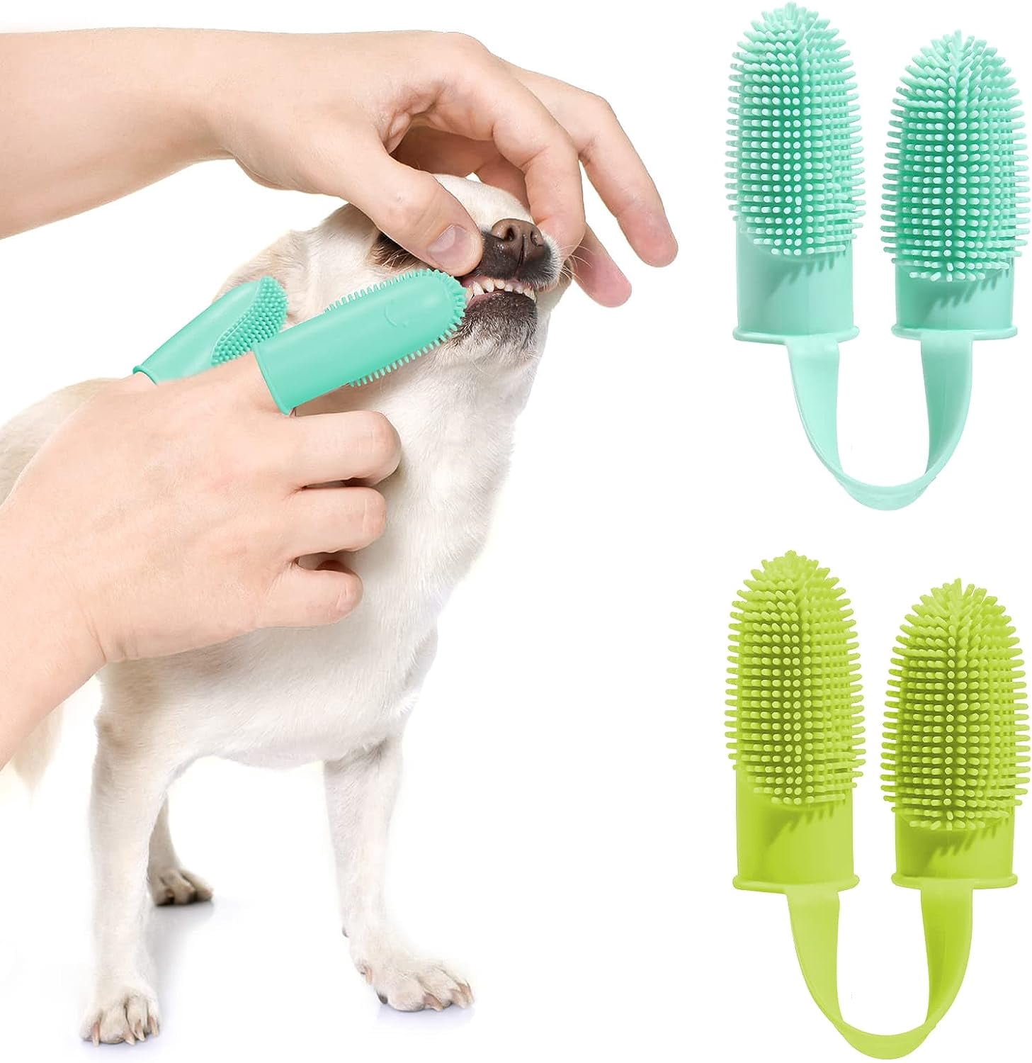 Dog Toothbrush, 2 Finger Toothbrush Kit, Fully Cleaned 800+ Fine Soft ...