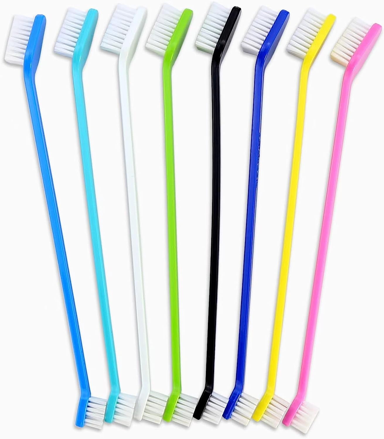 Dog Toothbrush Set of 8 - Dual Headed, Dental Hygiene Convenient Soft ...