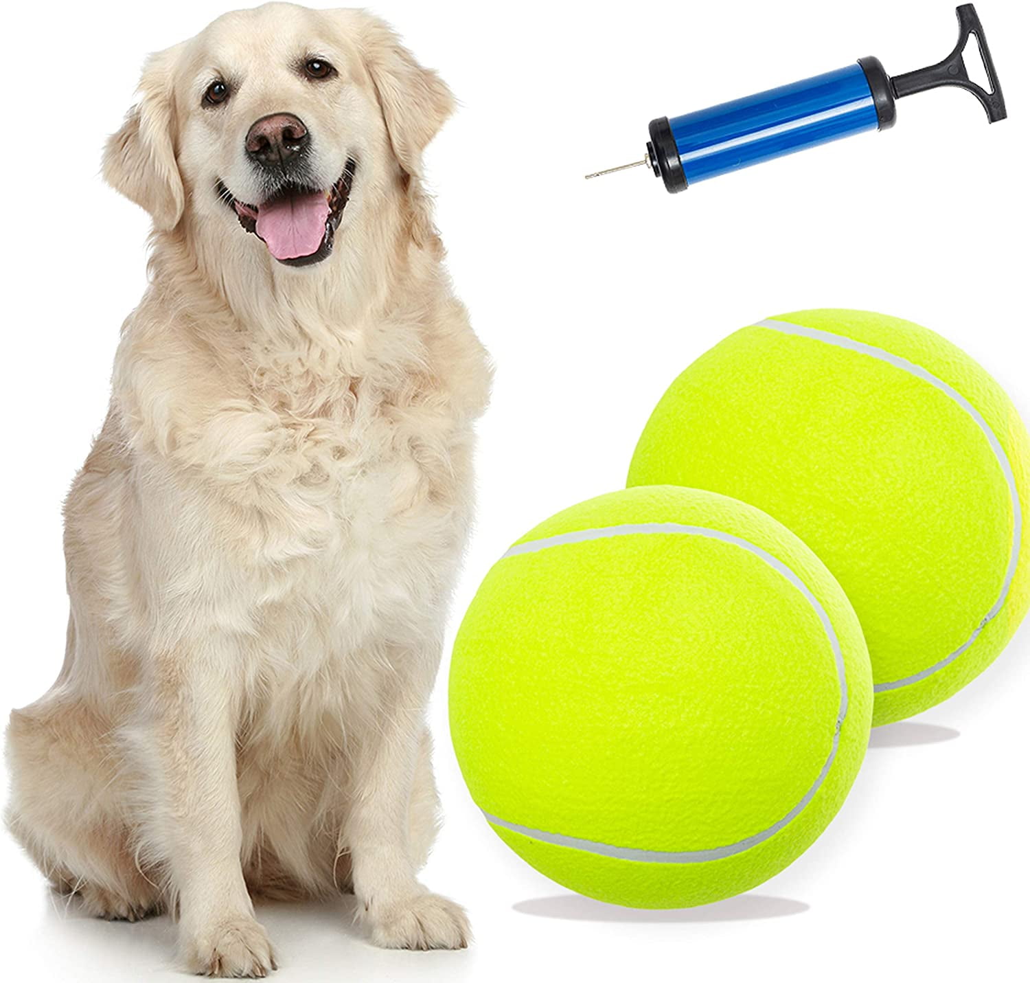 Dog Toy Balls 9.5" Large Dog Tennis Ball Puzzle Toys Interactive Rubber ...
