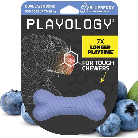 Dog Toy | Double Layer Bone Chew Toy, Suitable for Dogs | Blueberry ...