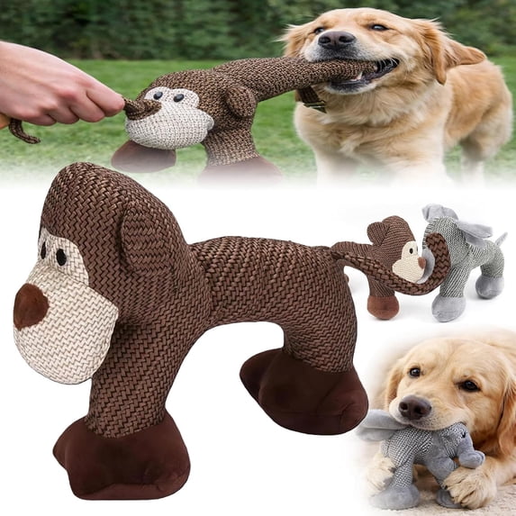 Dog Toy, Linen Safari Companions, Interactive Squeaky Chew Toy ...