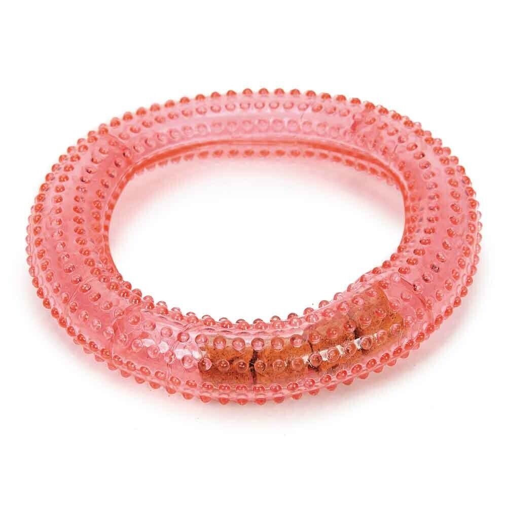 Dog Toy Treat Hiding Ring Toss Fetch Chew Gum Massaging Nub Ridges ...