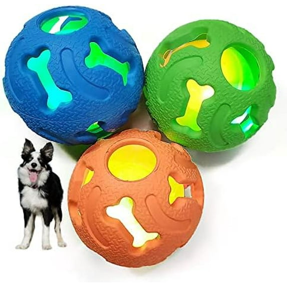 Dog Toys, 2.5" Interactive Light up Balls, Chew Toys for Medium and ...