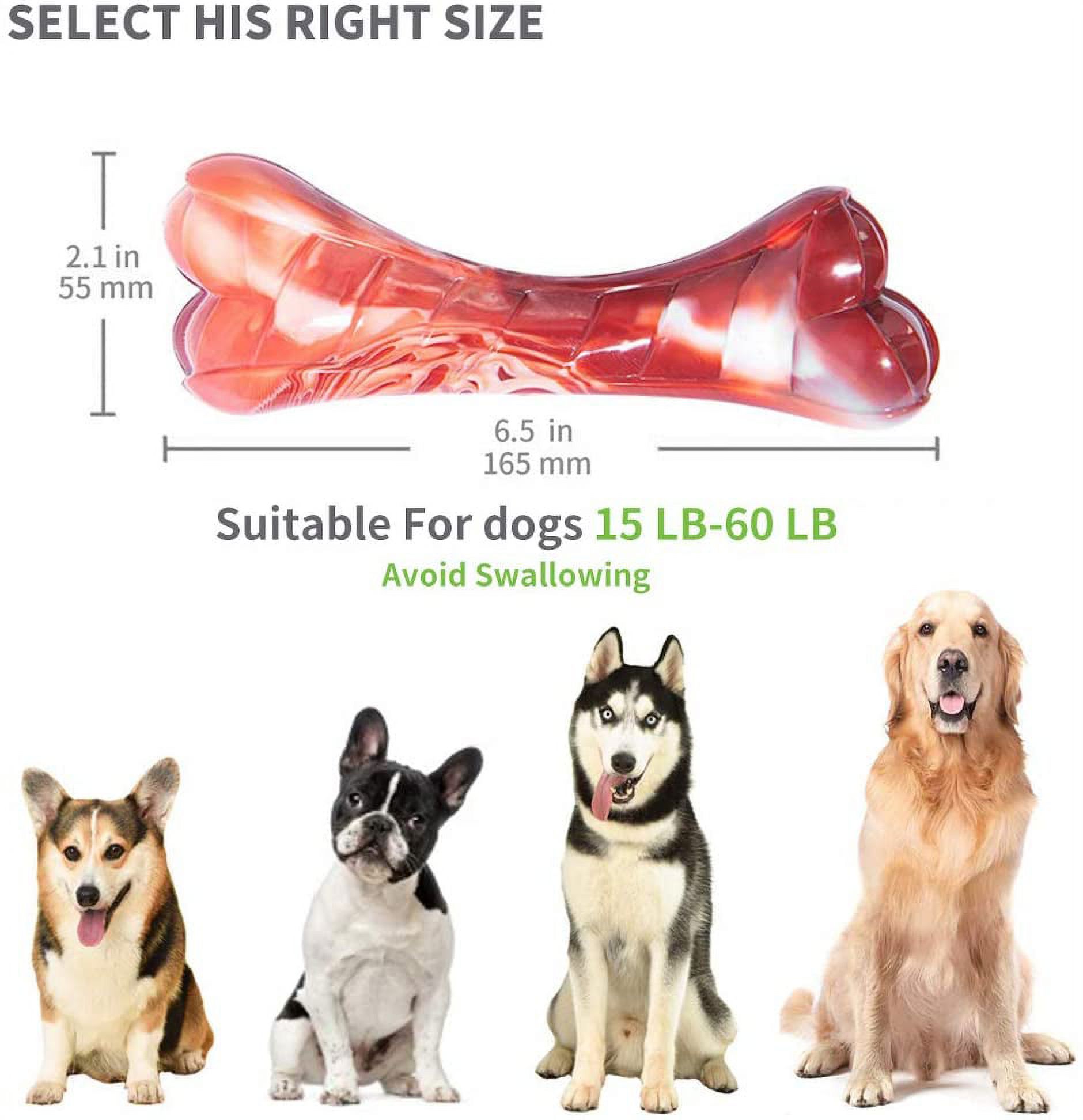 Dog Toys for Aggressive Chewers, Indestructible Durable Dog Chew Toys, Non-Toxic Food Grade ...