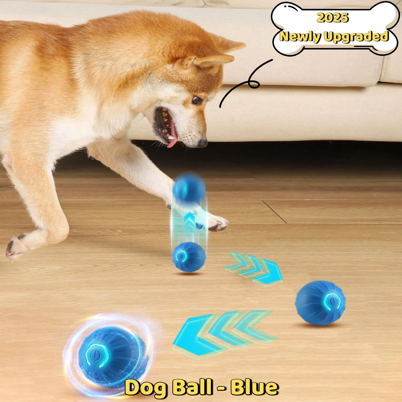Dog Toys - Smart Interactive Moving Dog Ball - TPR Dog Toys to Keep ...