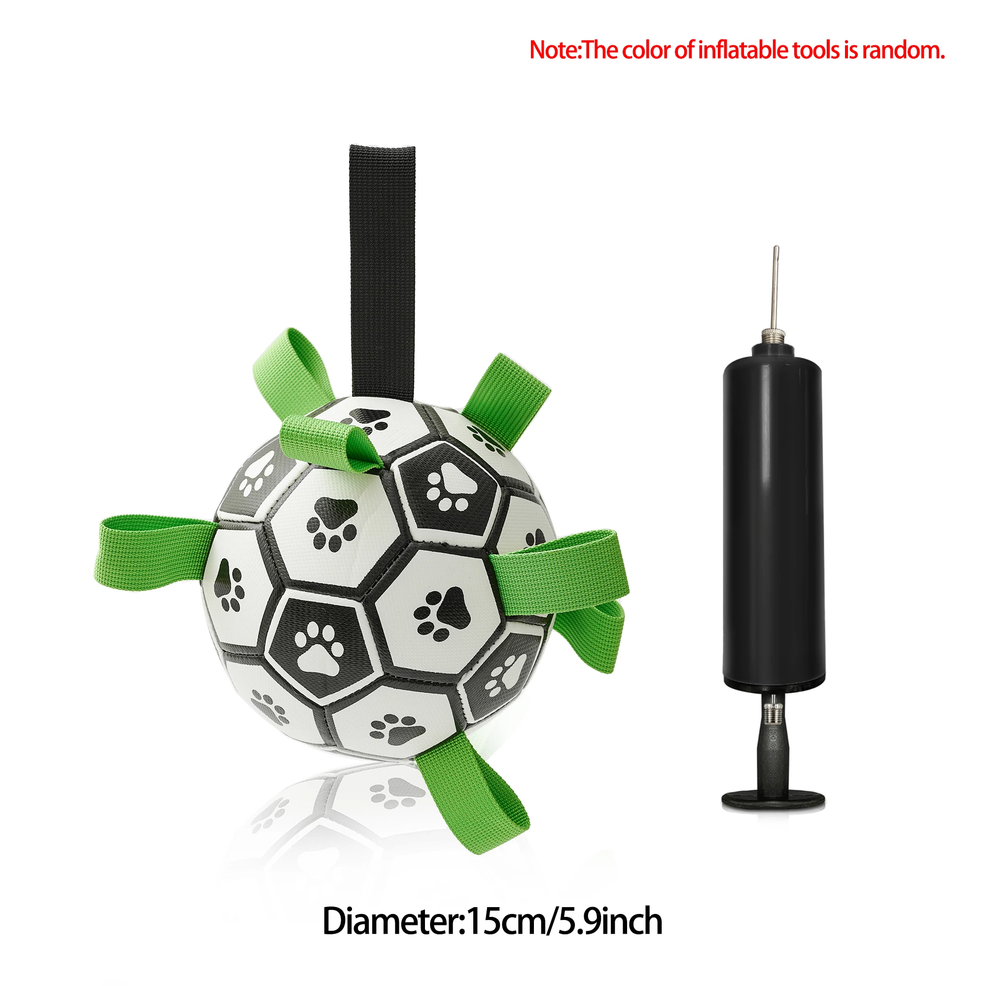 Dog Toys Soccer Ball with Straps Interactive Dog Toy for Tug of War Toy ...