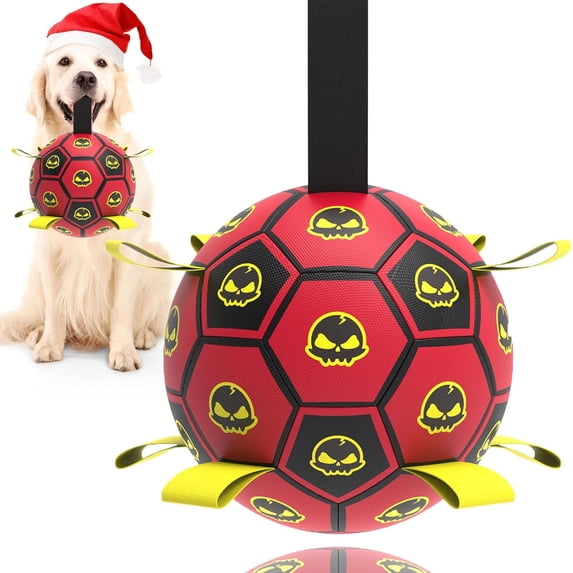 Dog Toys Soccer Ball with Straps, World Cup Interactive Dogs Toys for ...