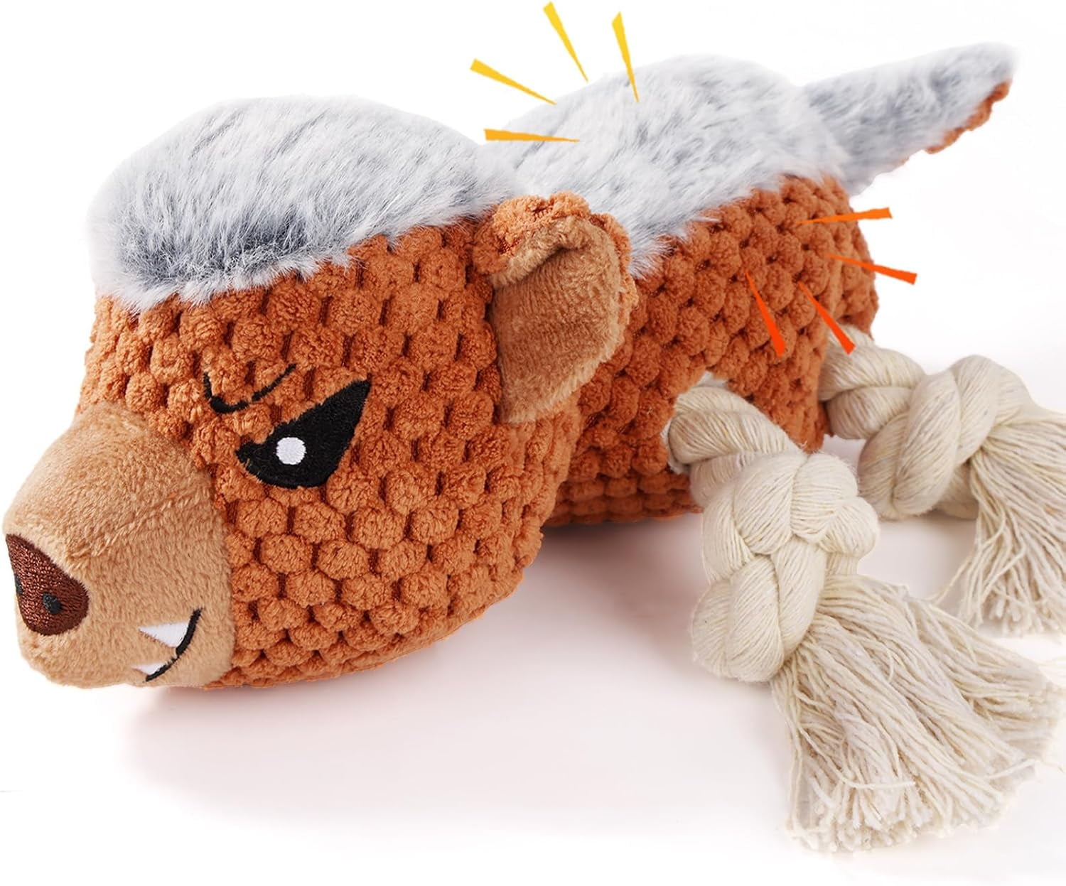 Dog Toys - Squeaky Interactive Plush Dog Toy with Rope, Chew Toy for ...