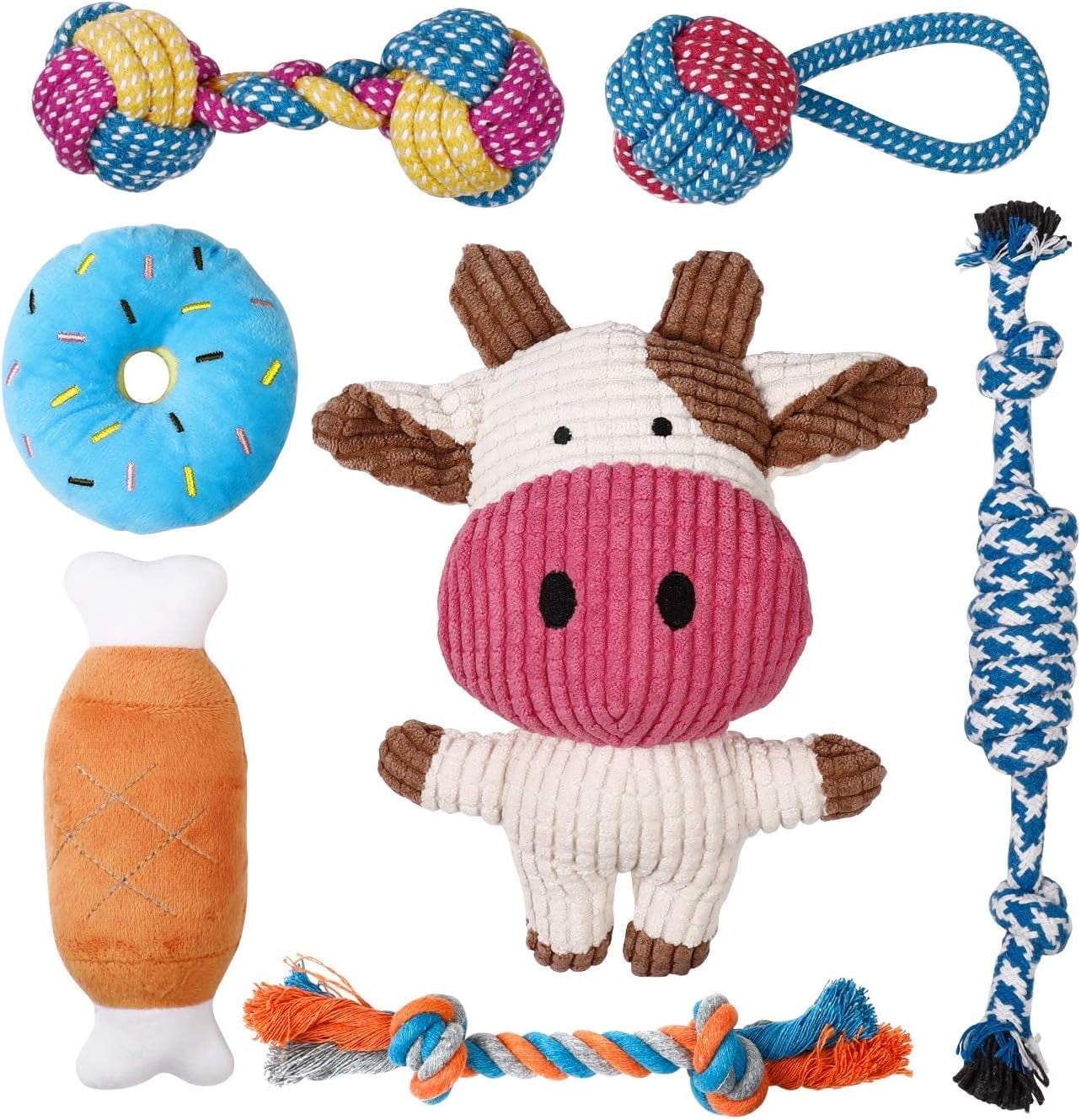 Dog Toys for Small Dogs, 7 Pack Puppy Chew Toys for Teething and ...