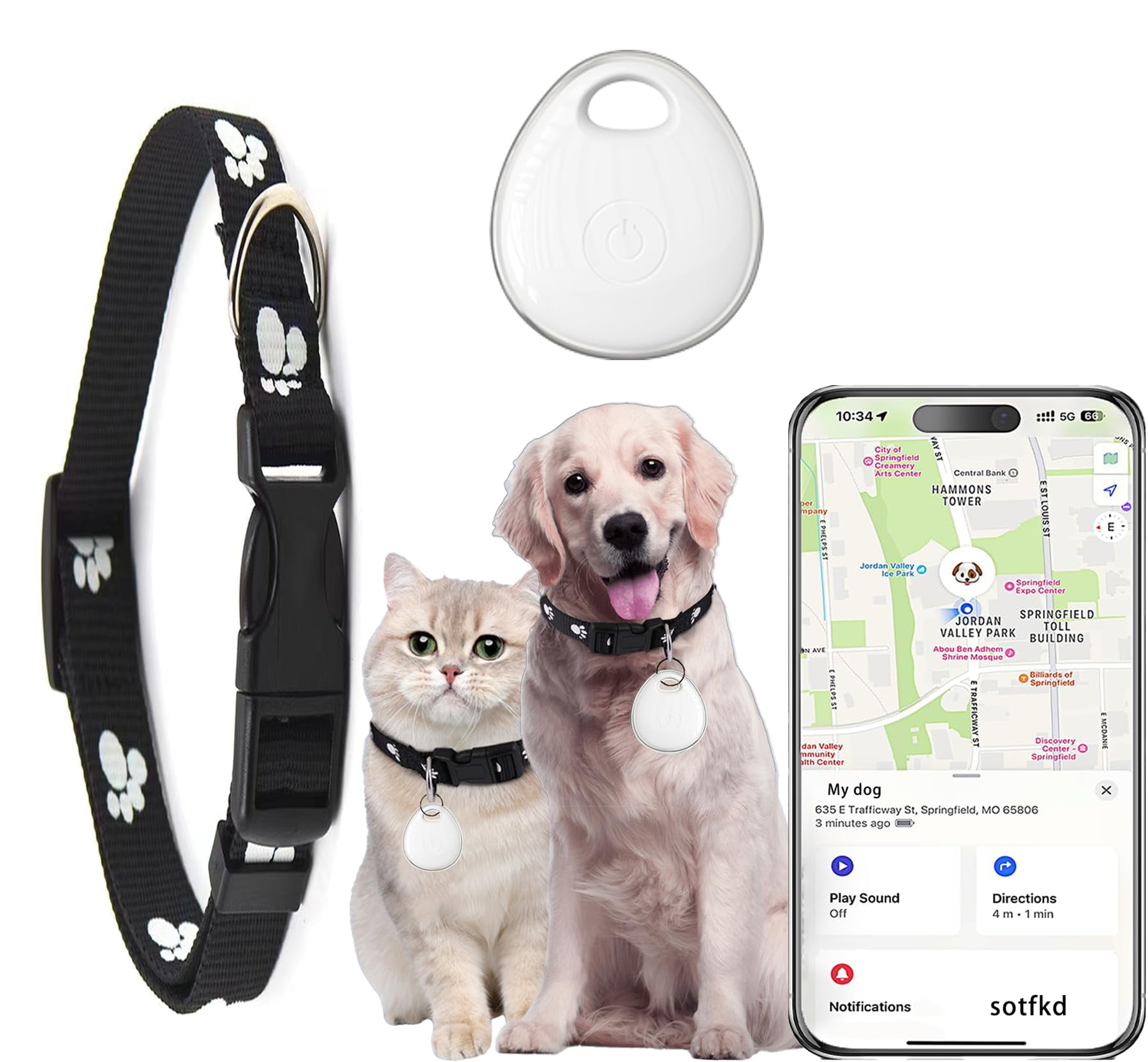 Dog Tracker-Airtag Cat Collar-Cat Tracker Collar-GPS Tracker for Dogs-Pet Tracker(Only iOS ...