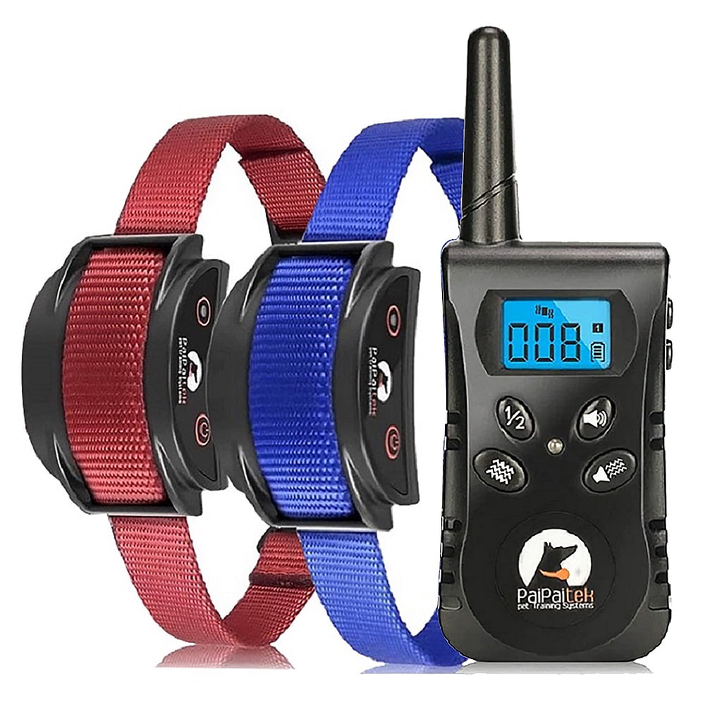 Dog Training Collar For 2 Dogs,Blue&Red Nylon No Shock Dog Collar ...