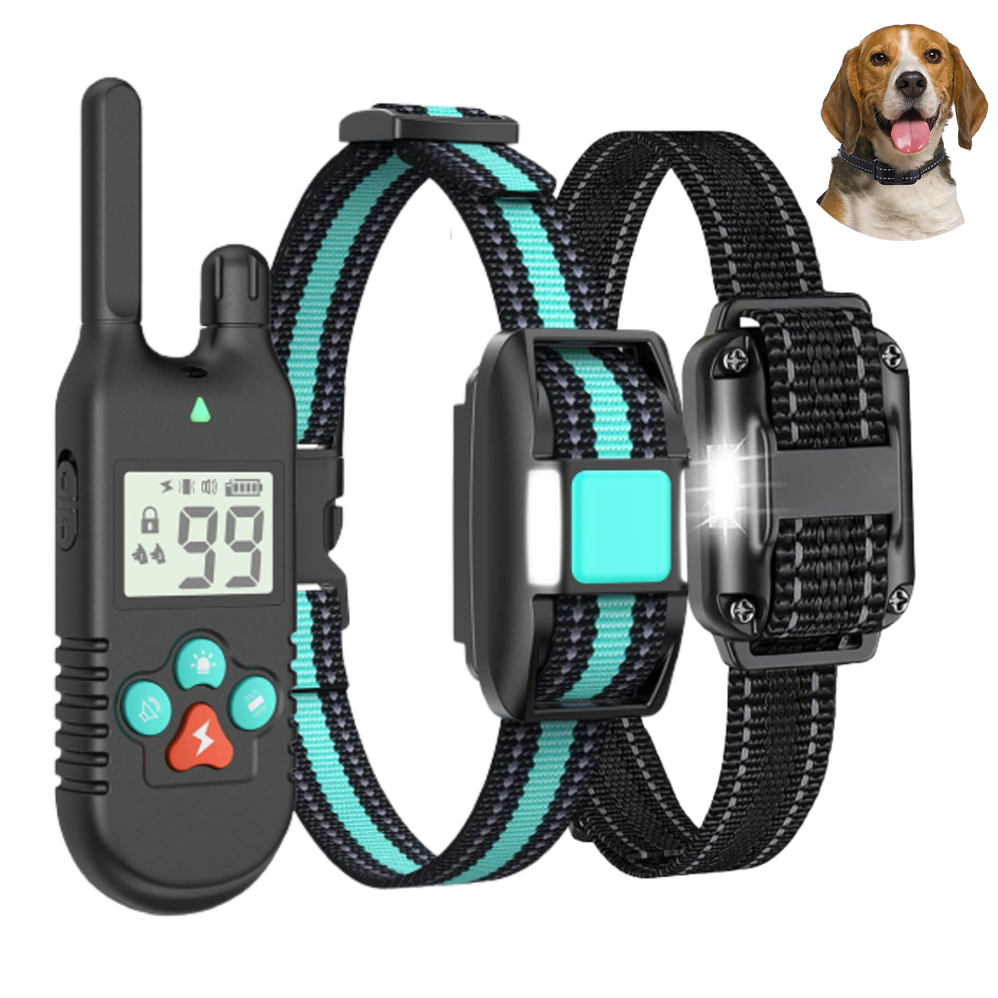 Dog Training Collar with Remote, Adjustable Shock Collar Bark Collars ...