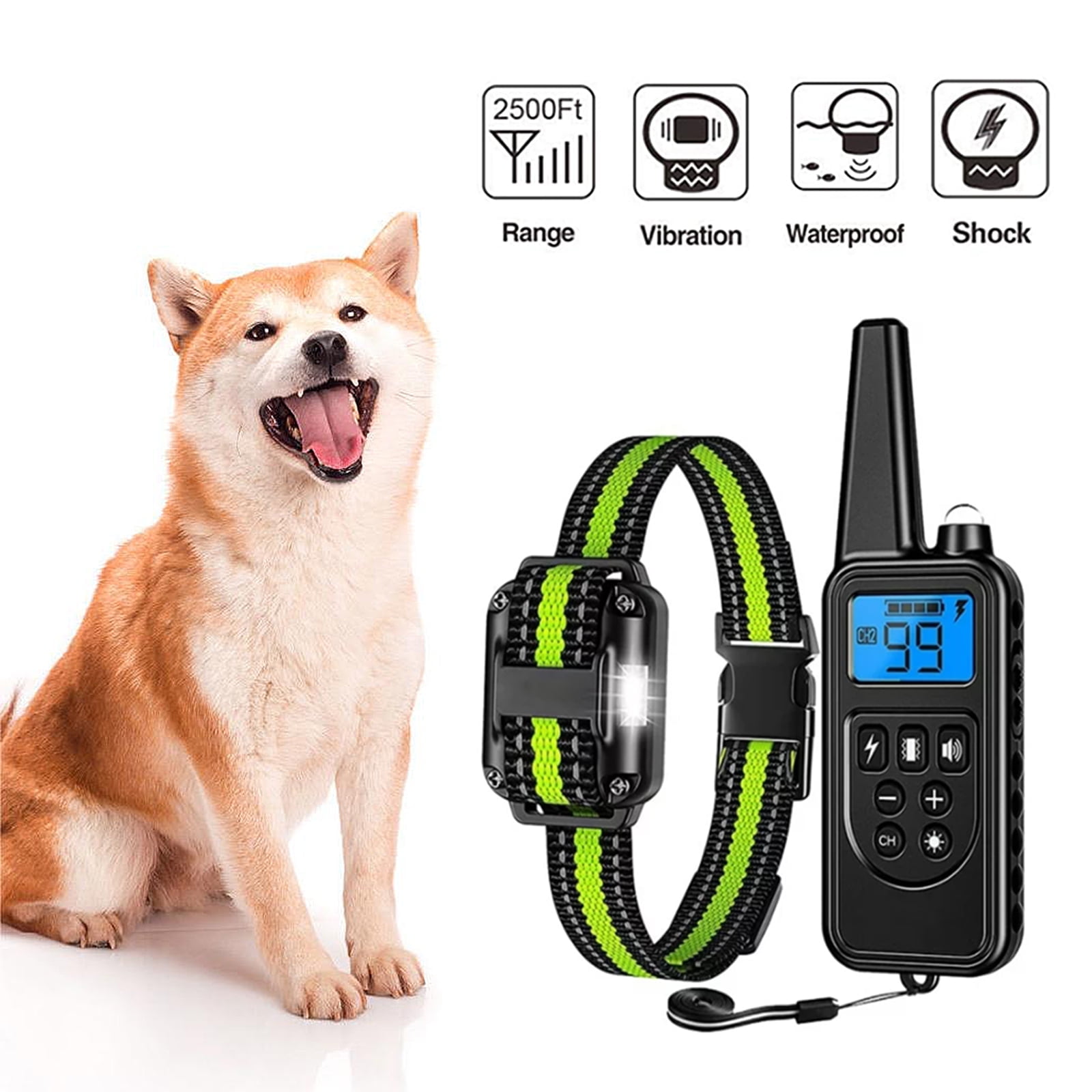 Dog Training Collar with 5 Training Modes, 2600Ft Remote Electronic Dog ...