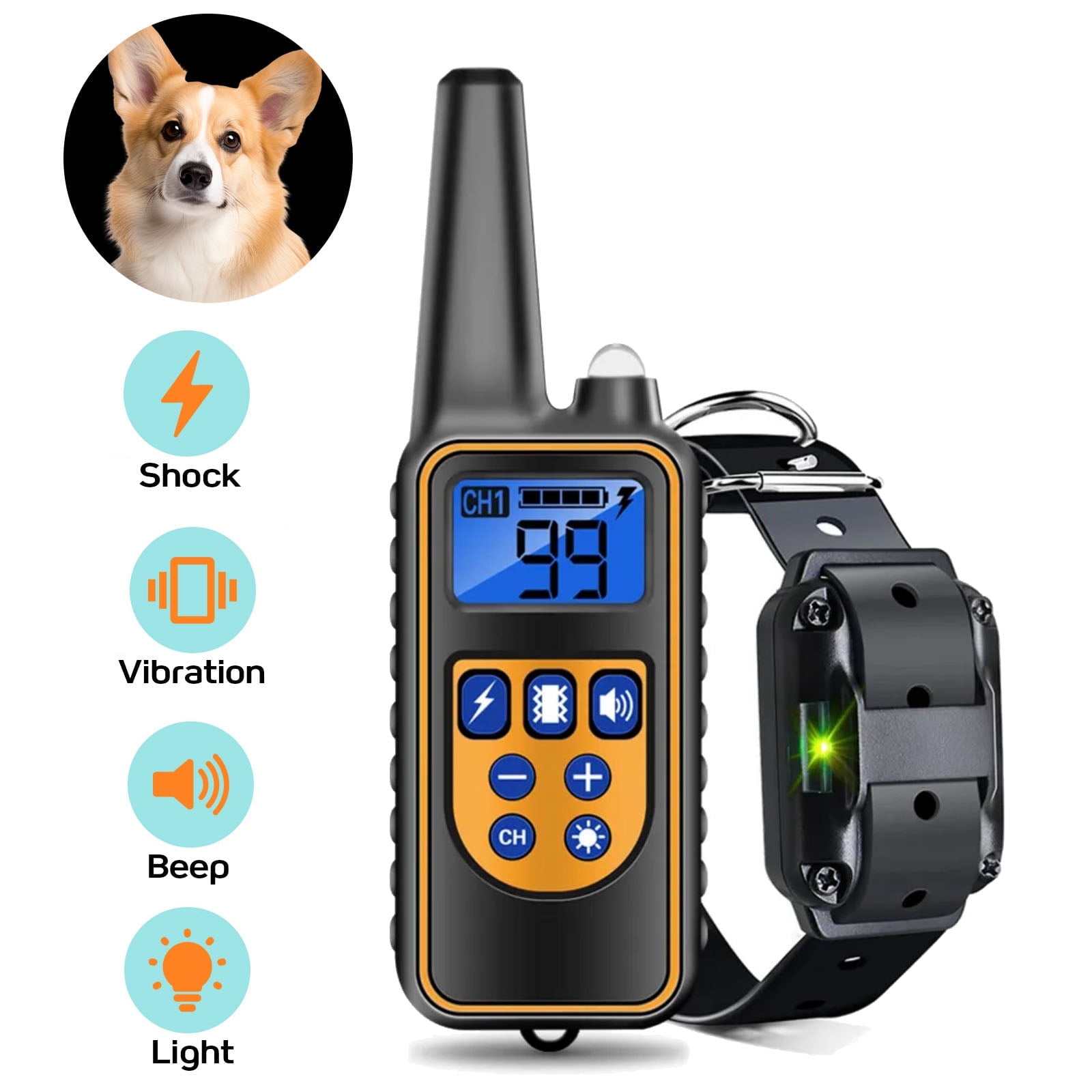 Dog Training Collars, Dog Shock Collar with Remote 2600 feet,4 Modes ...