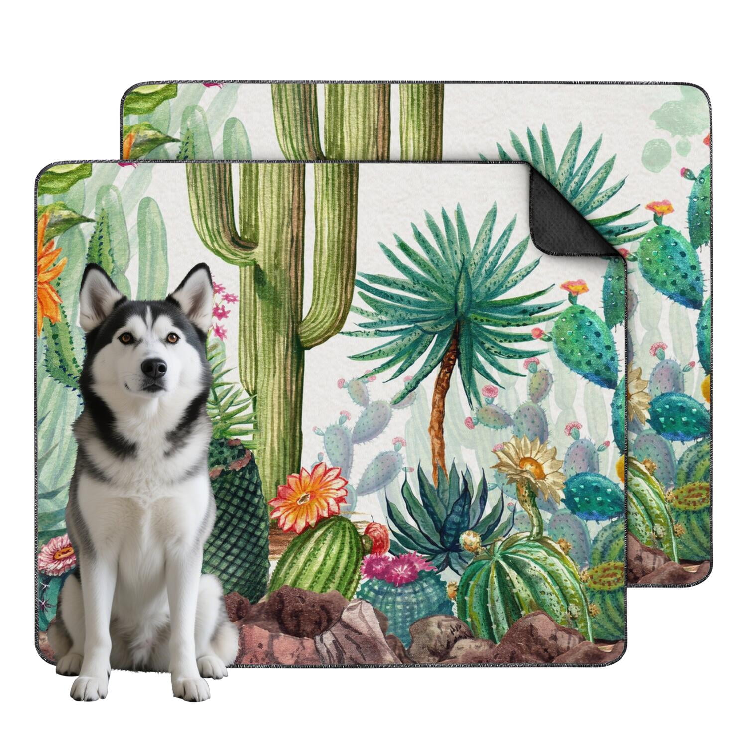 Dog Training Mat Reusable with Hawaiian Prints, Washable Non-Skid Potty ...
