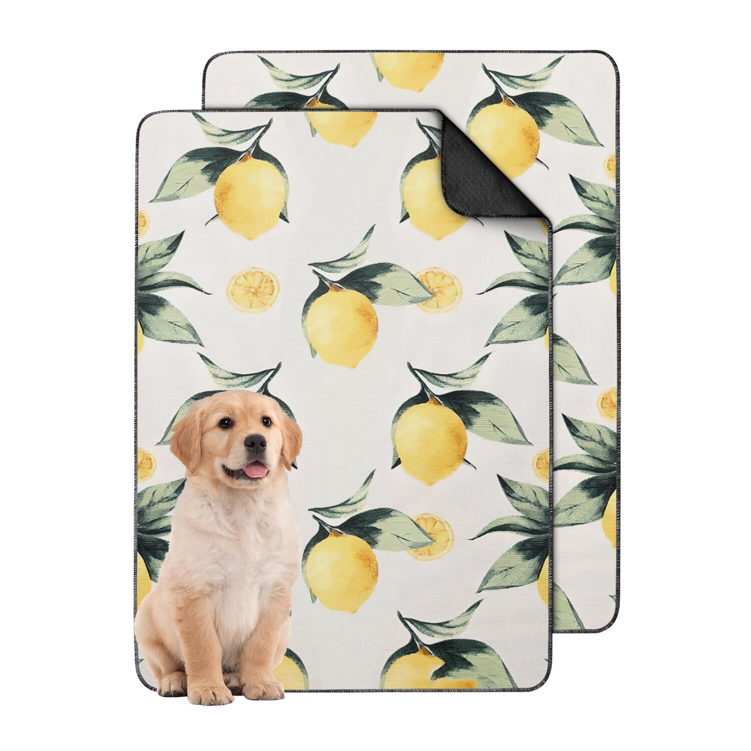 Dog Training Mat Washable with Fruit Patterns, Reusable Non-Skid Pee ...