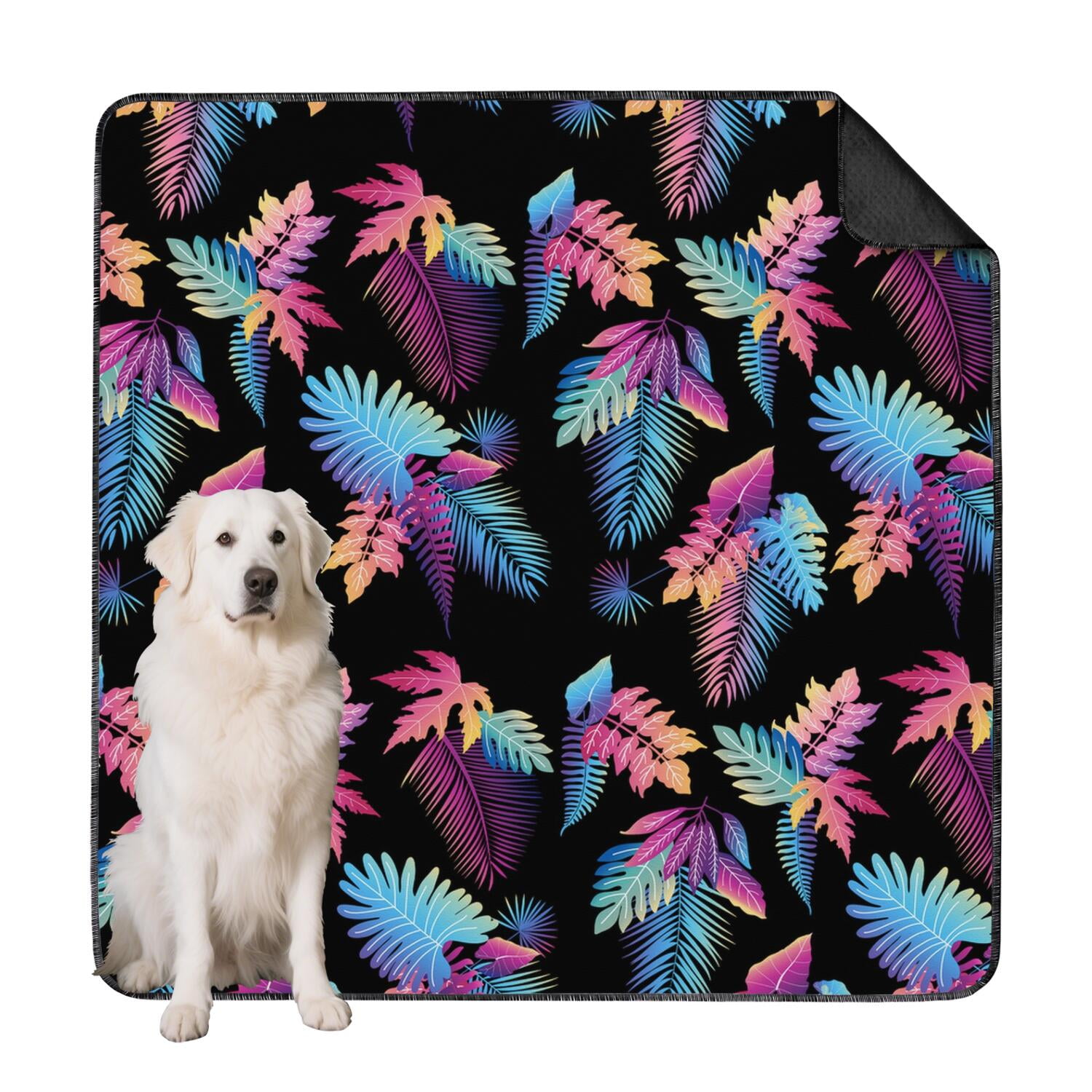 Dog Training Pads Reusable with Tropical Design, Washable Non-Skid ...
