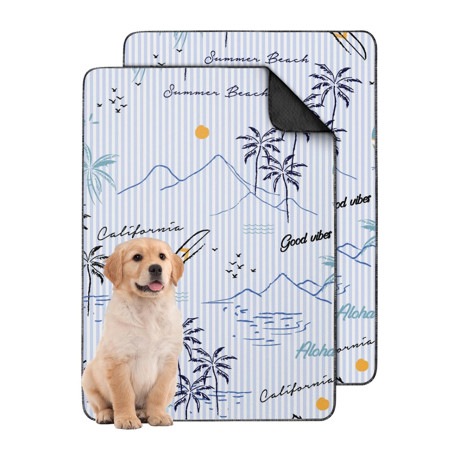 Dog Training Pads Washable Hawaiian Leaves, Reusable Non-Skid Absorbent ...