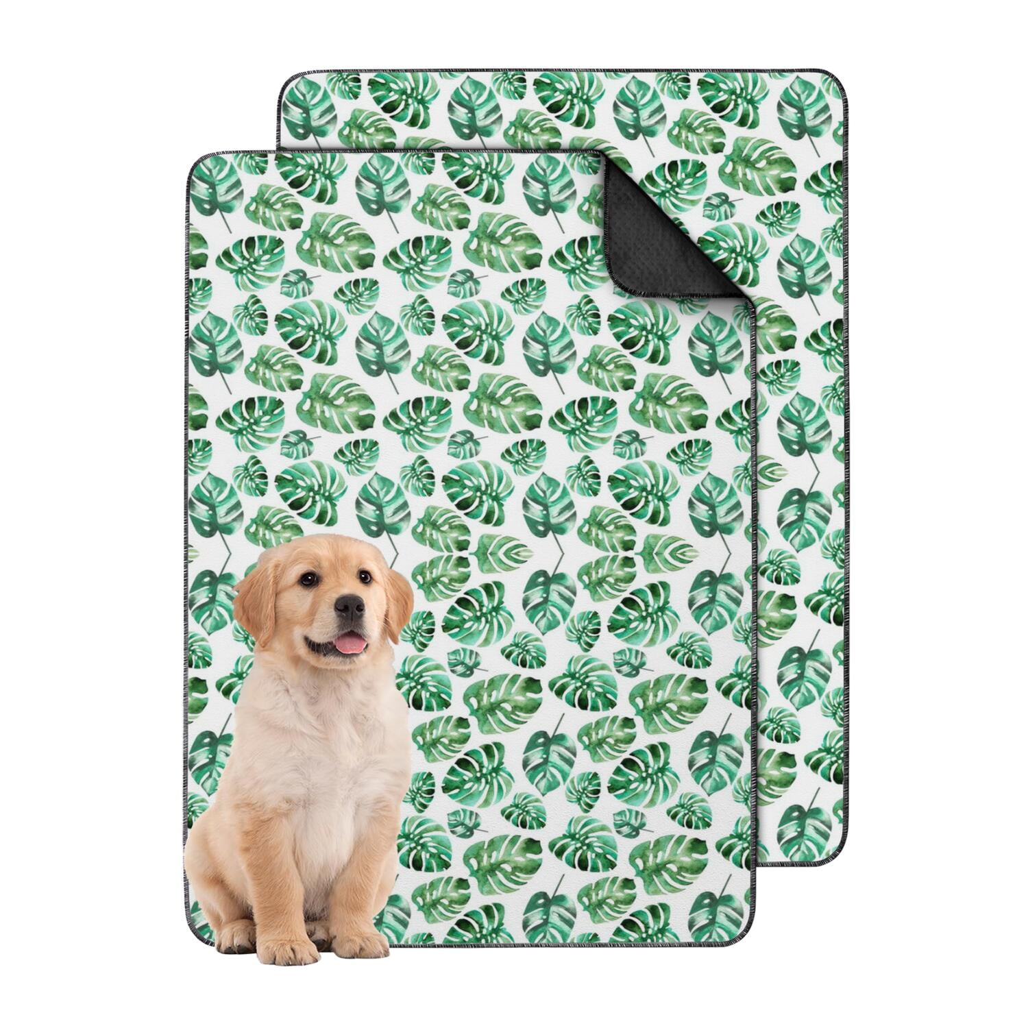 Dog Training Pads Washable Hawaiian Leaves, Reusable Non-Skid Absorbent ...