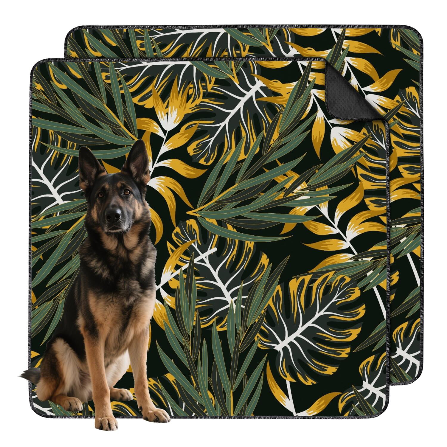 Dog Training Pads Washable Hawaiian Leaves, Reusable Non-Skid Absorbent ...