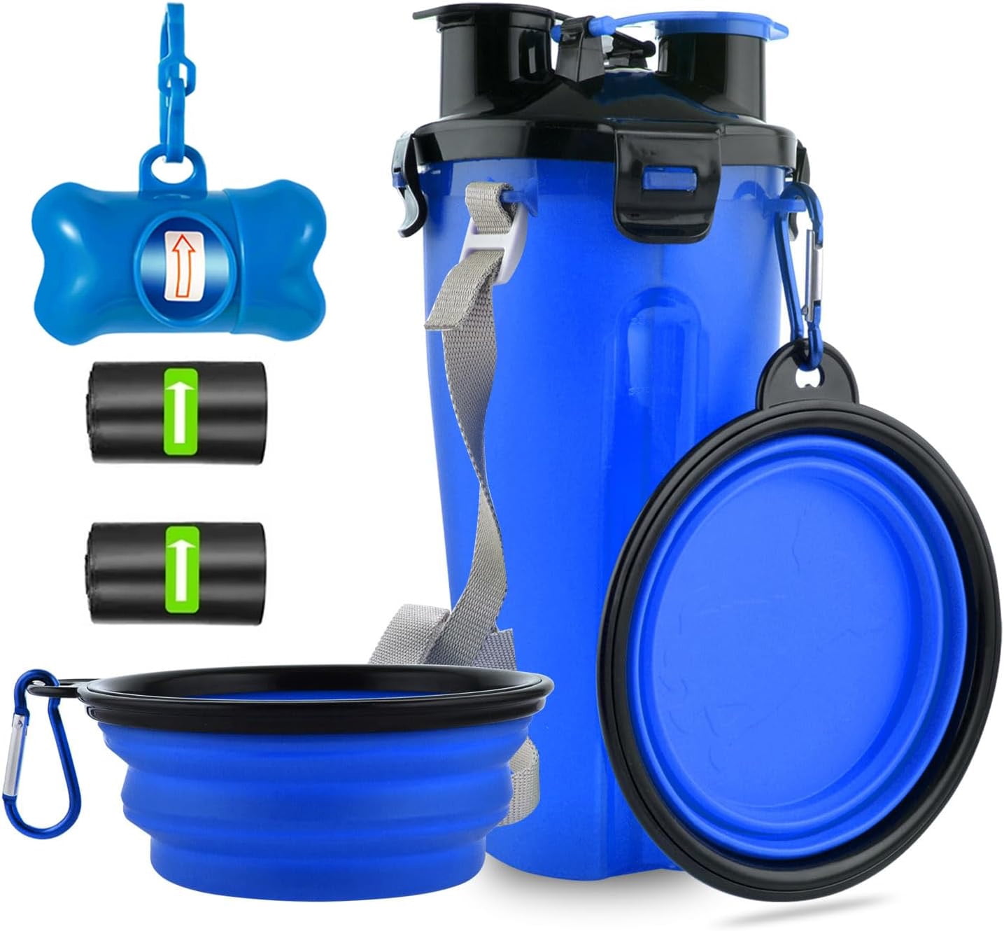 Axpaki Dog Water Bottle for Walking and Travel,2 in 1 Pet Food ...
