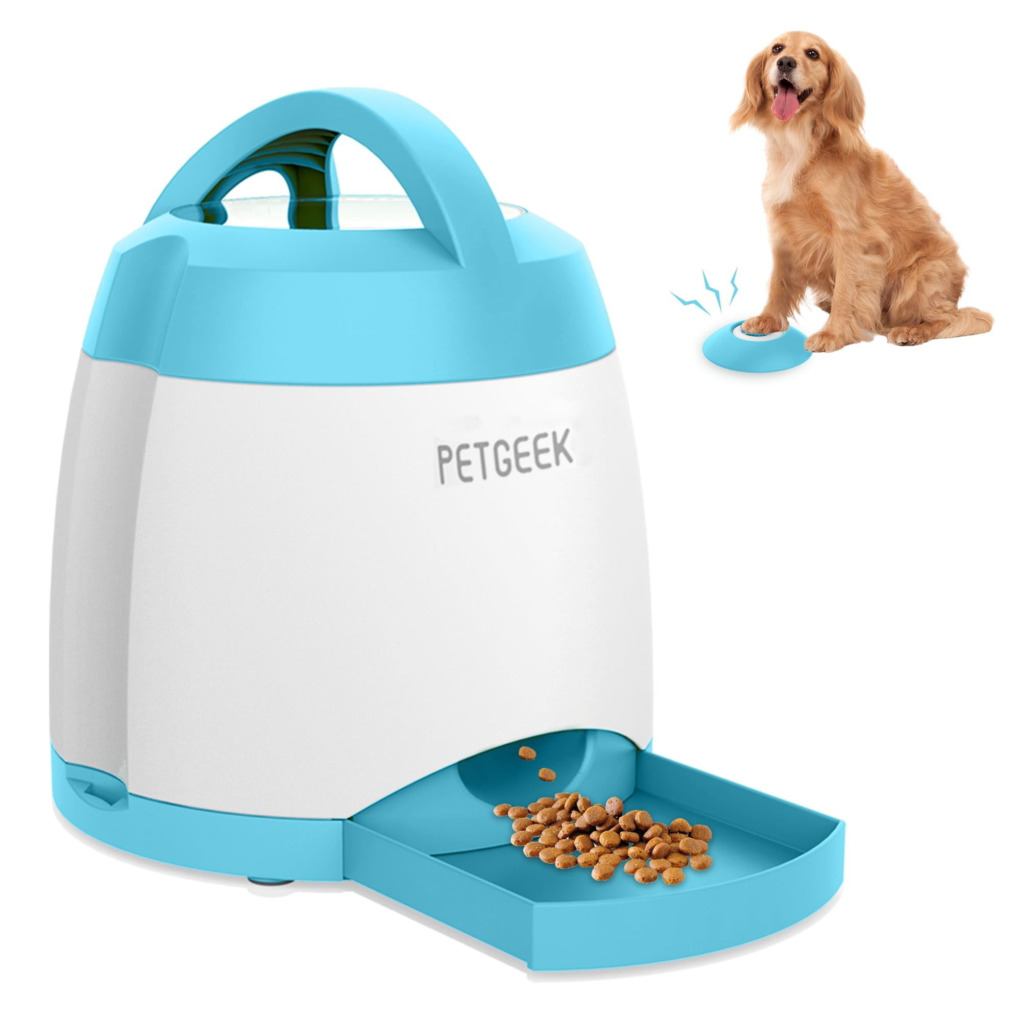 Dog Treat Dispenser with Button, Automatic Dog Feeder with Remote ...