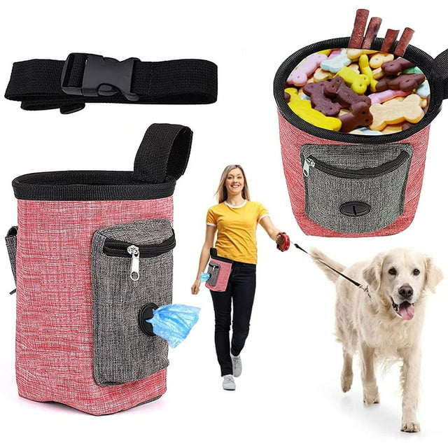 Dog Treat Pouch, Dog Treat Bag for Training Small to Large Dogs, Easily ...