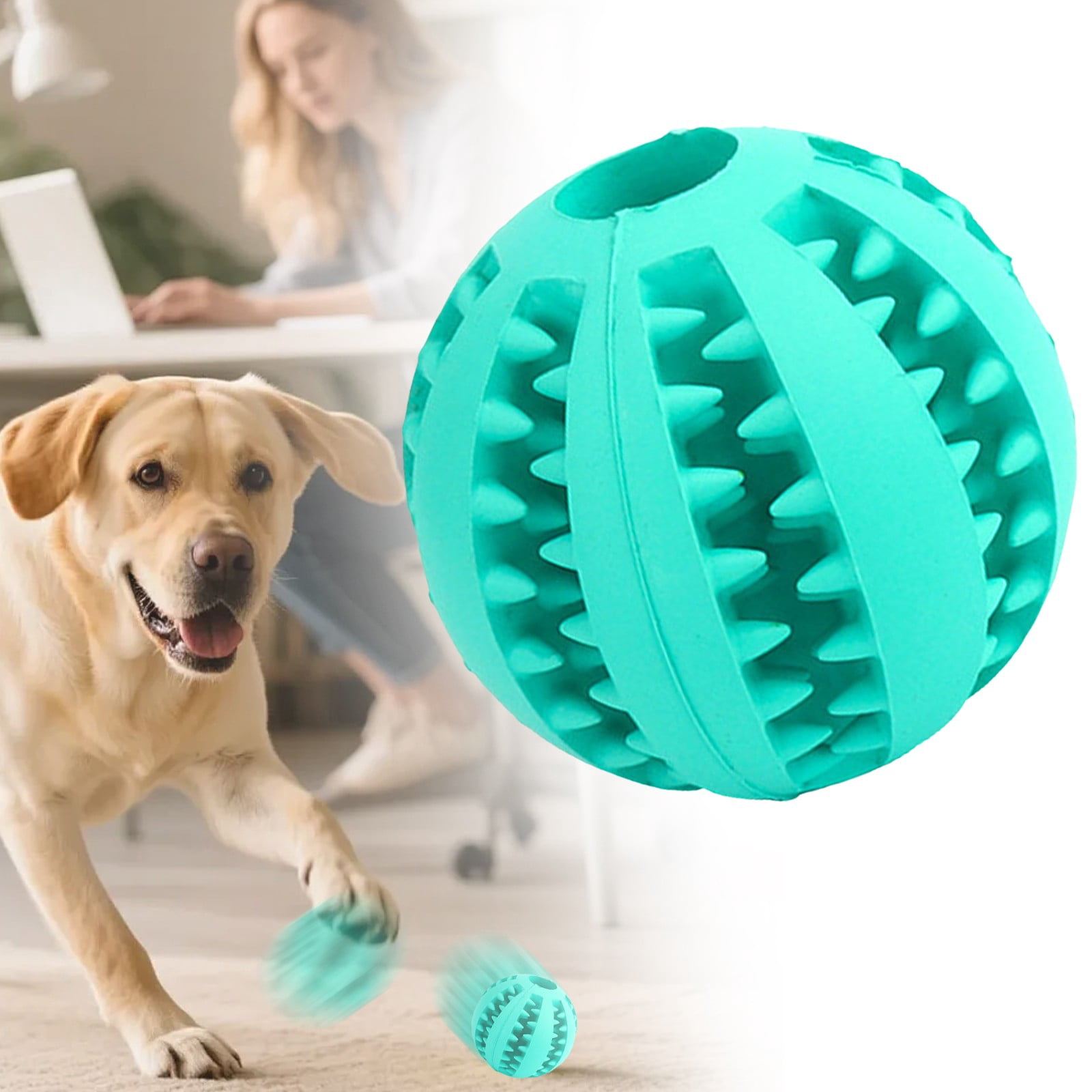 Dog Treat Toy Ball, Dog Tooth Cleaning Toy, Interactive Dog Toy ...