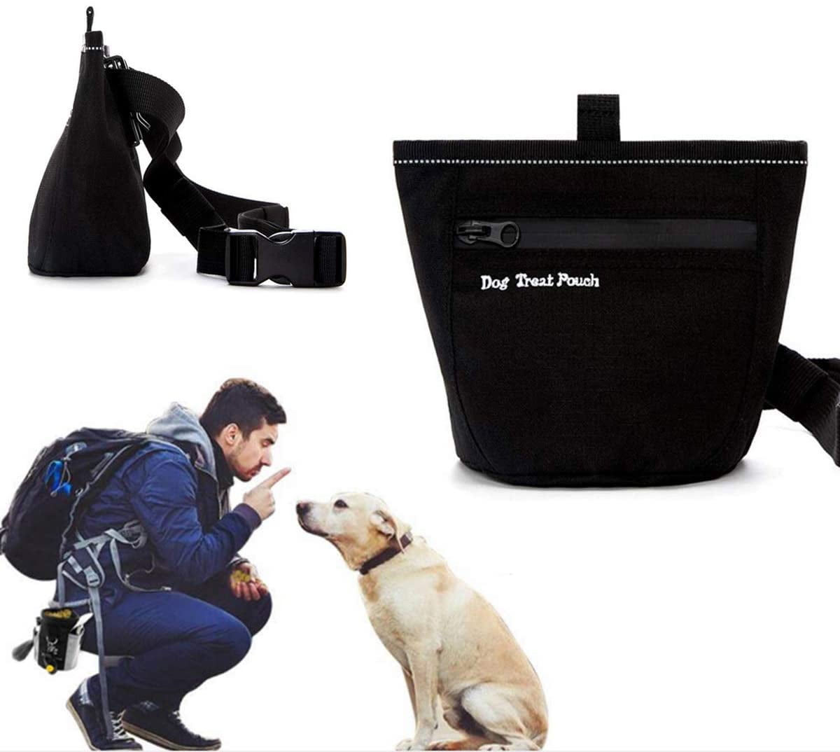 Dog Treat Training Pouch with Magnetic Closure Portable Pet Pocket ...